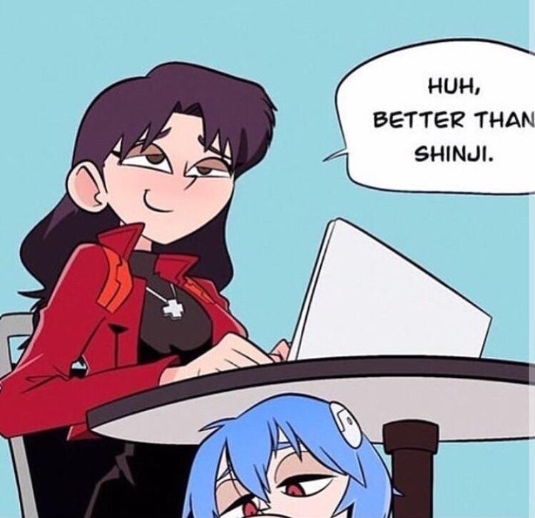 LF Color Source Huh, better than Shinji. Misato Katsuragi, Rei Ayanami, Blowjob, Futa | Scrolller