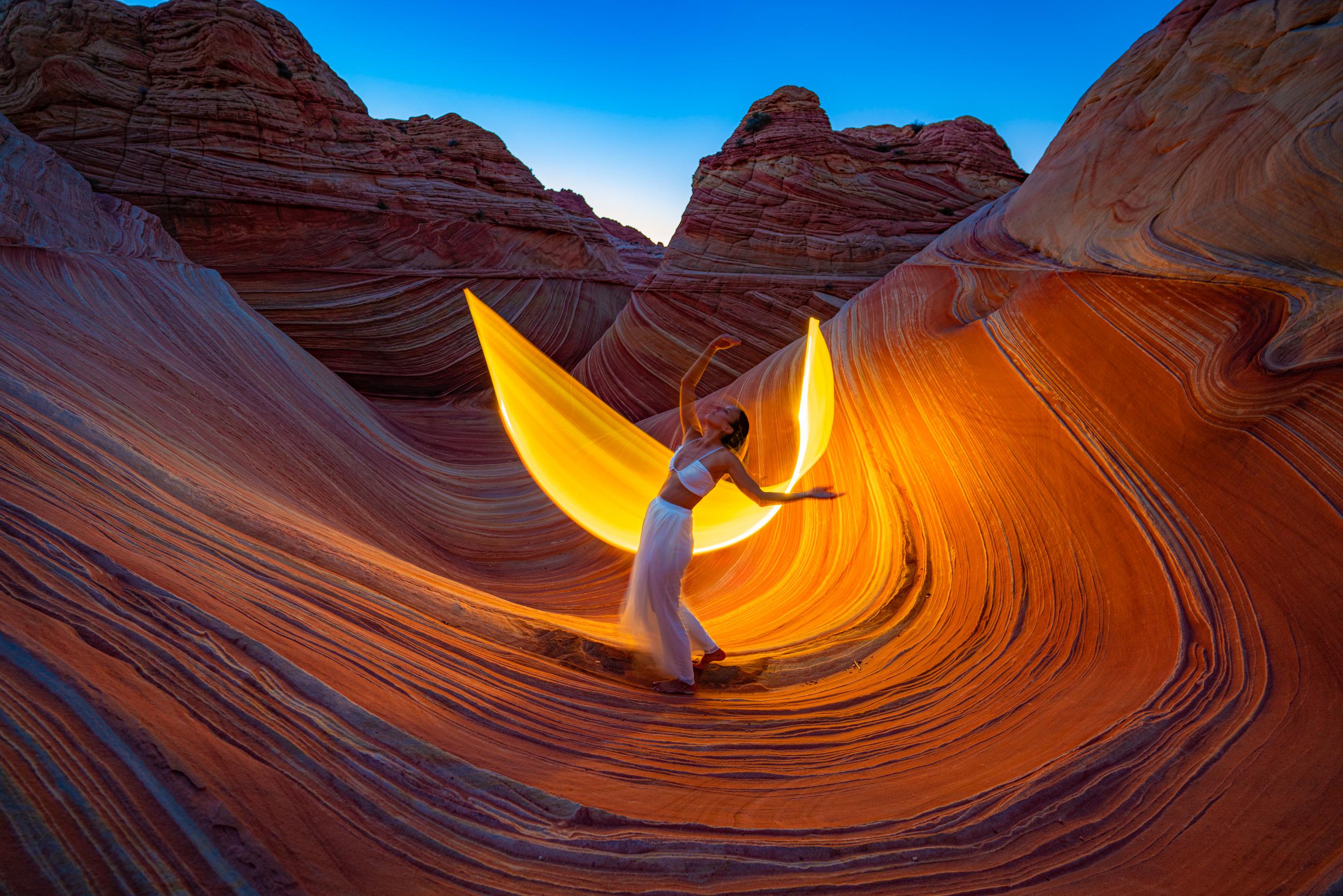 Light painting at The Wave. | Scrolller
