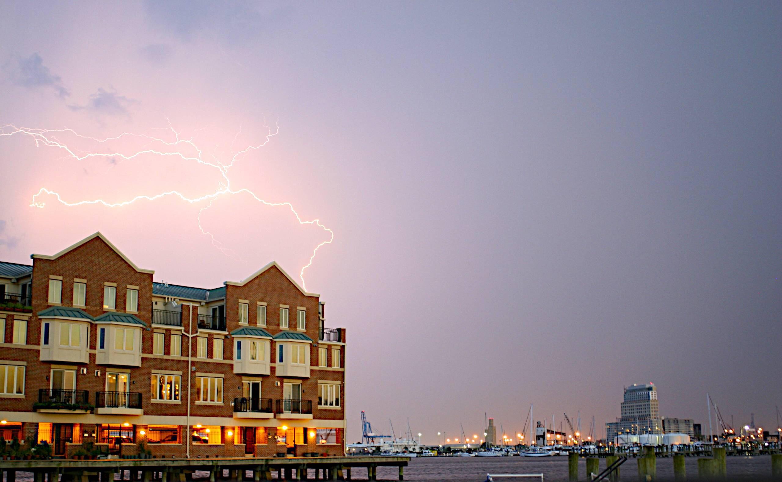 Lightning I captured from Captain James Crabhouse in Fells Point Maryland. | Scrolller
