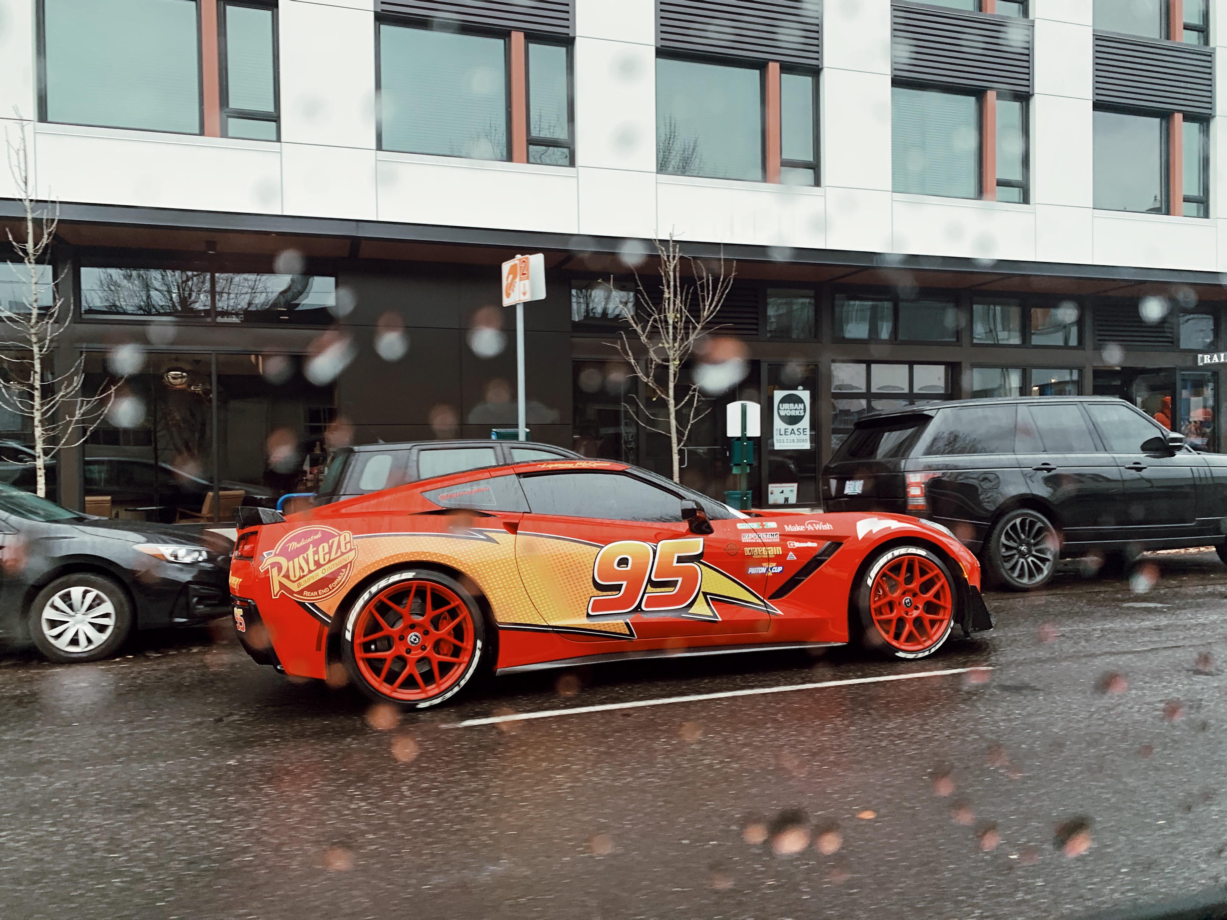 Lightning McQueen spotted cruising around Portland, Oregon today! | Scrolller