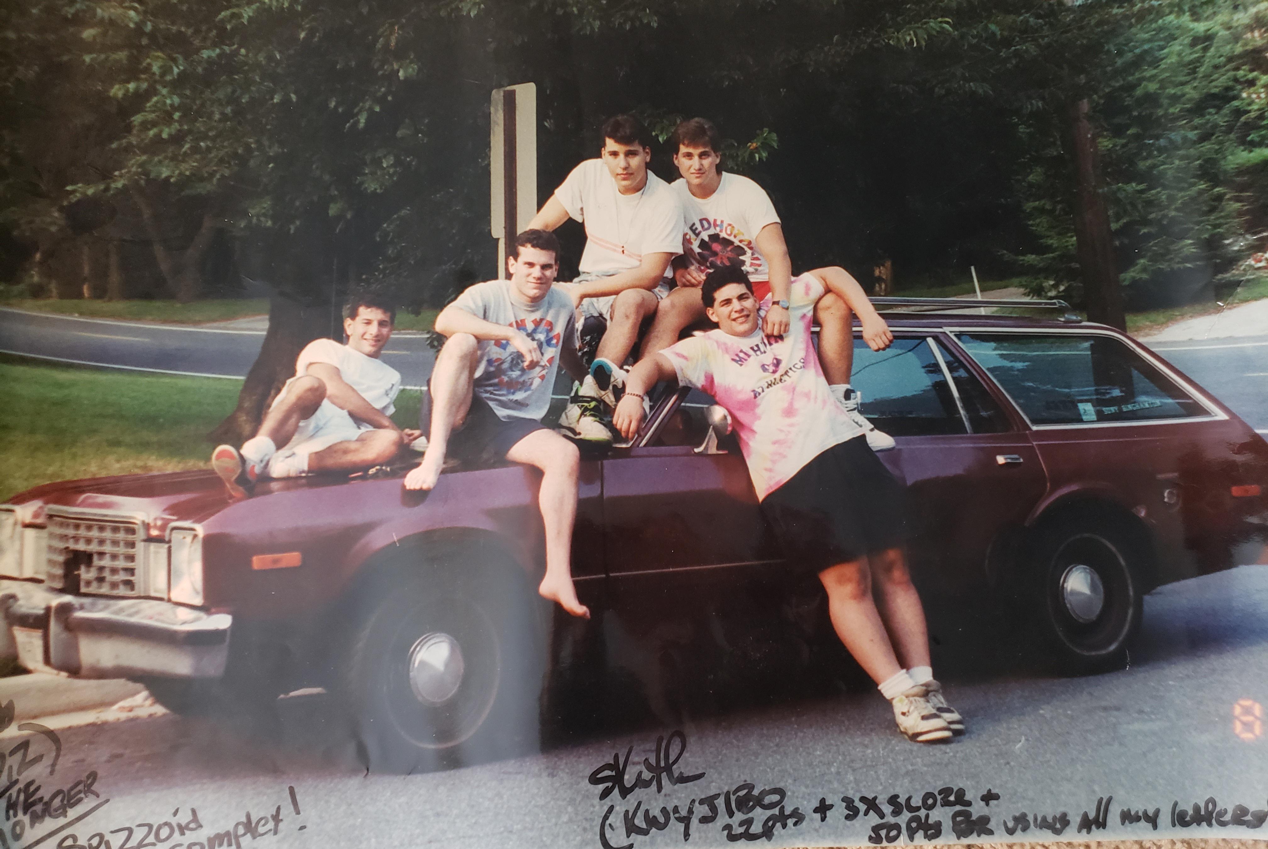 Long Island, NY. June 1990. Hanging on my old Plymouth station wagon. | Scrolller