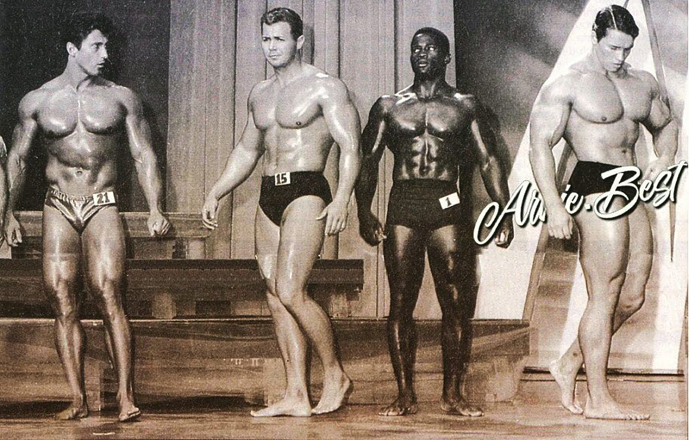 Look at how much bigger 21 year old Arnold was compared to his competition at the 1968 Mr ...