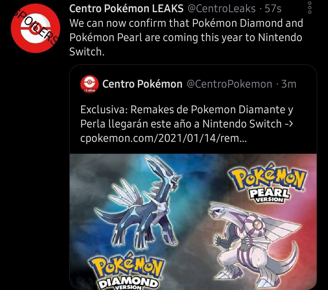 Looks like remakes are coming for Diamond and Pearl (link in comments) | Scrolller