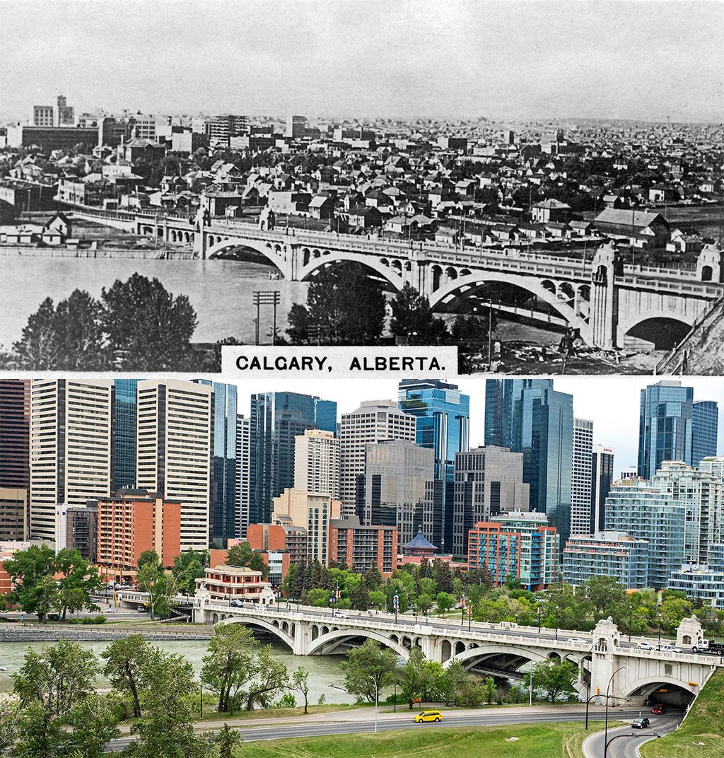 The Centre Street Bridge, Calgary, Canada 1920 - 2018 | Scrolller