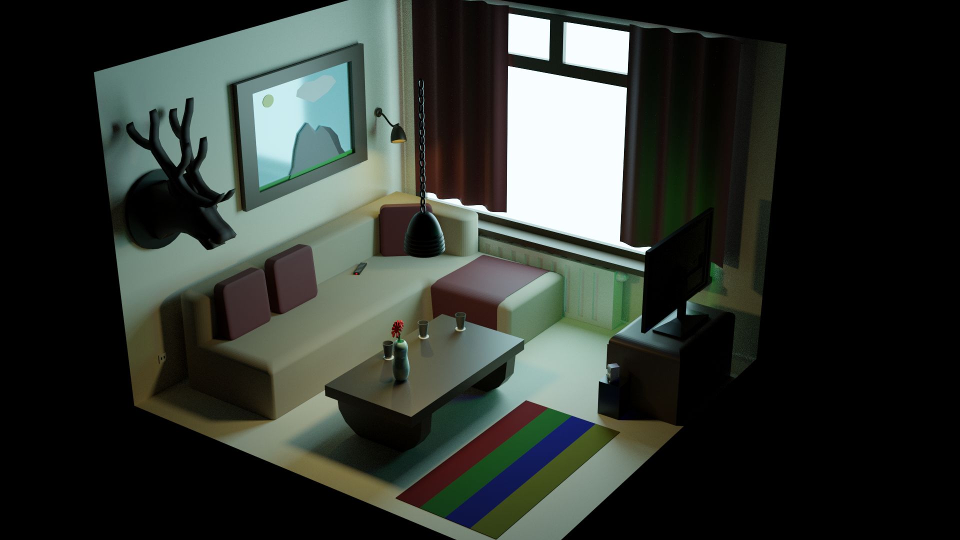 Low Poly Living Room | Scrolller