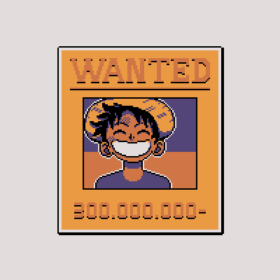 Luffy's Wanted Poster Pixelart | Scrolller