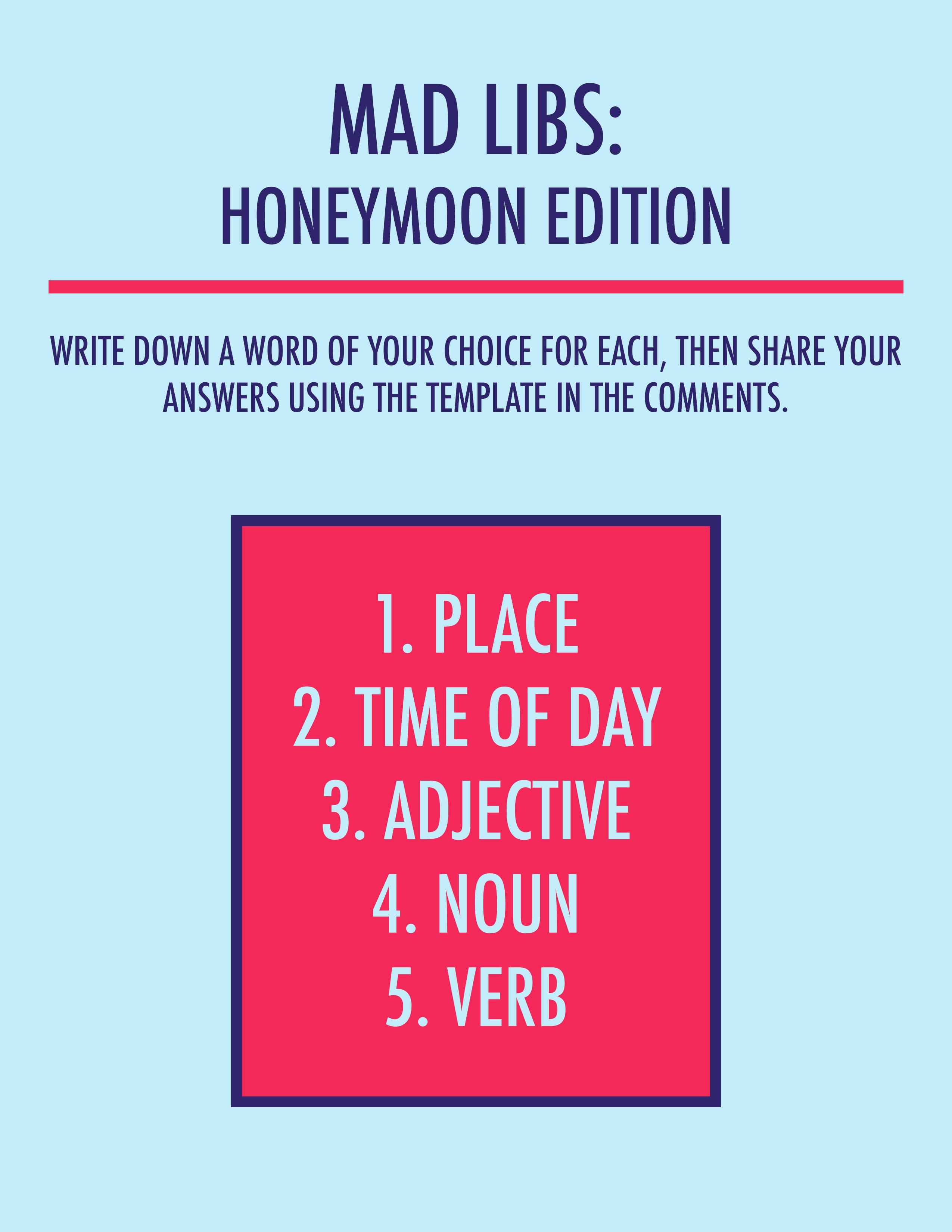 Mad Libs - Honeymoon Edition! | Scrolller