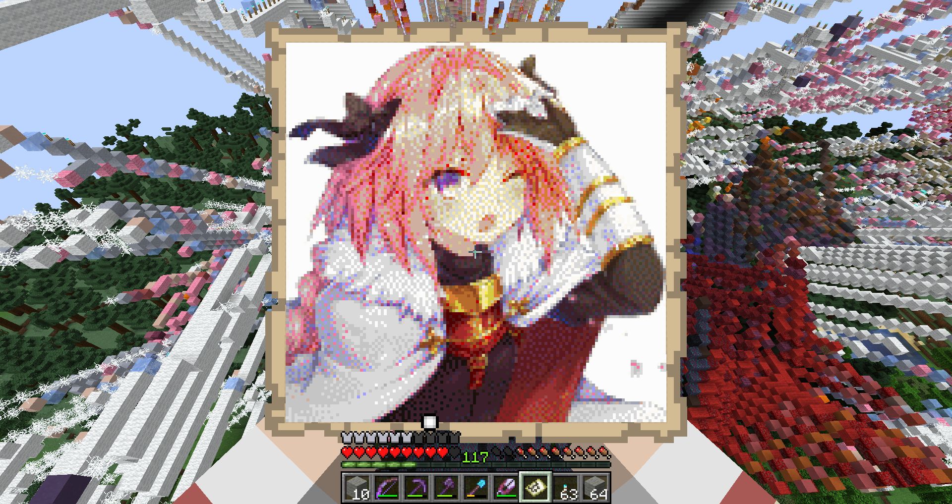 Made a mapart of Astolfo in a minecraft public server. Hope you all like it! | Scrolller