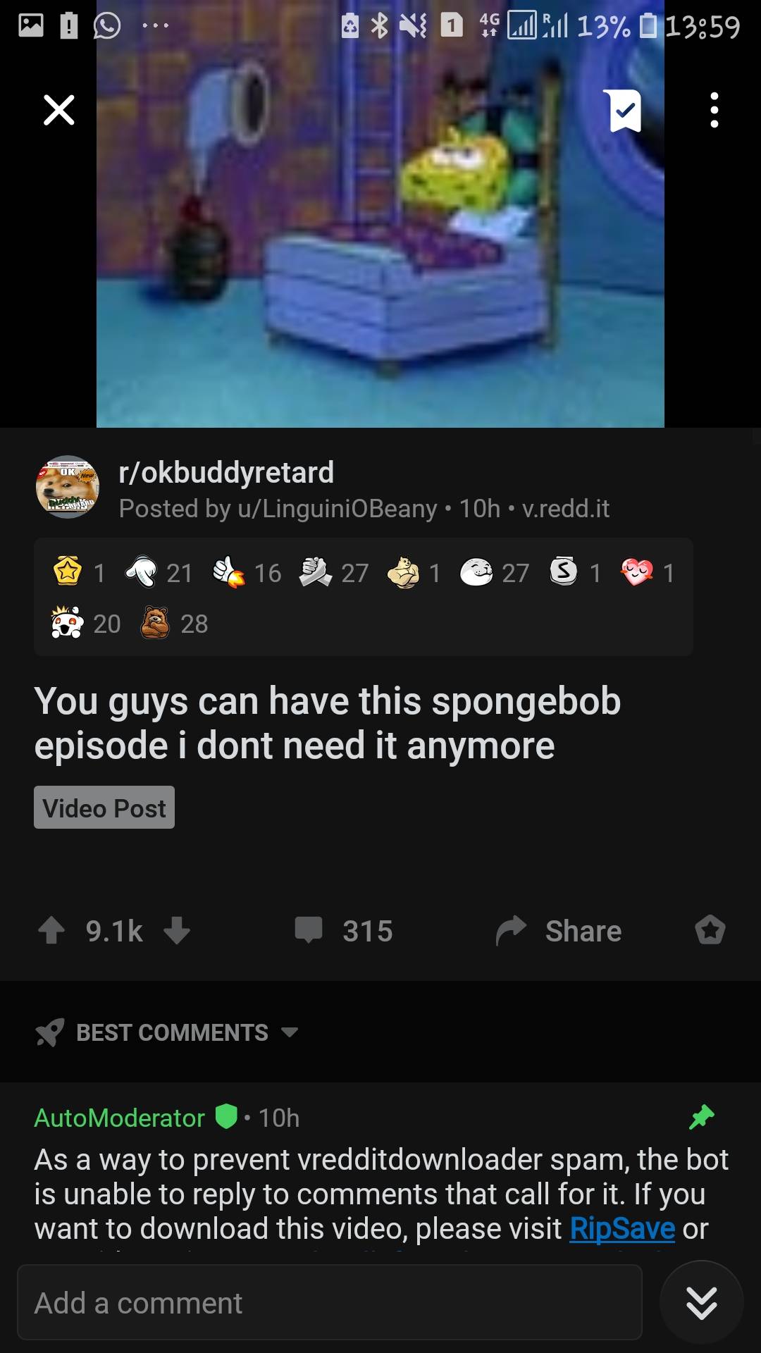 madlad posted an entire spongebob episode | Scrolller