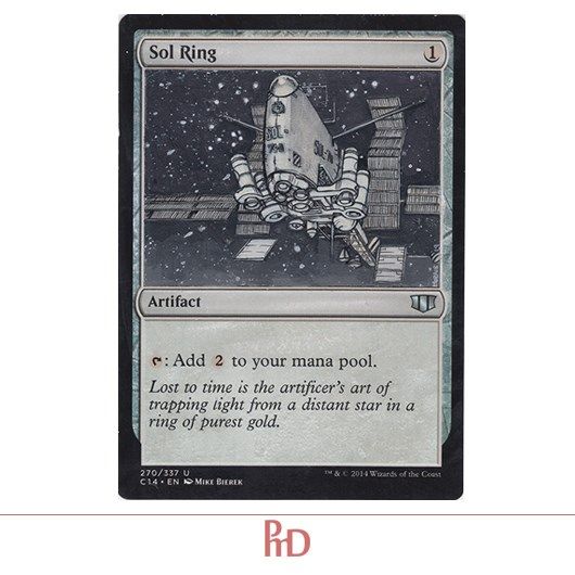 Magic the Gathering Sol Ring altered into SOL satellite. Handpainted with acrylics | Scrolller