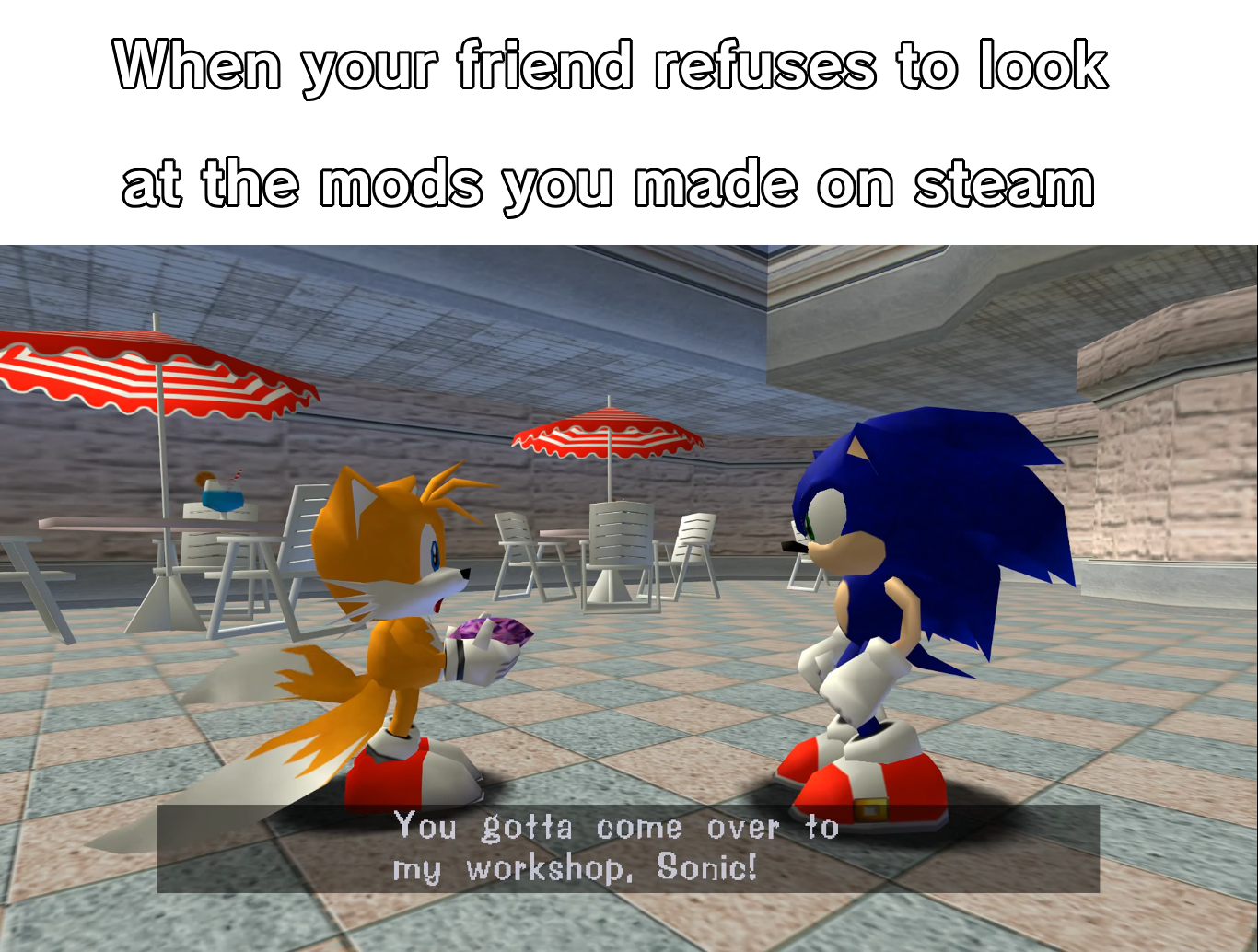 Making a meme out of one line from Sonic Adventure each day until Sonic Adventure 3 is announced ...