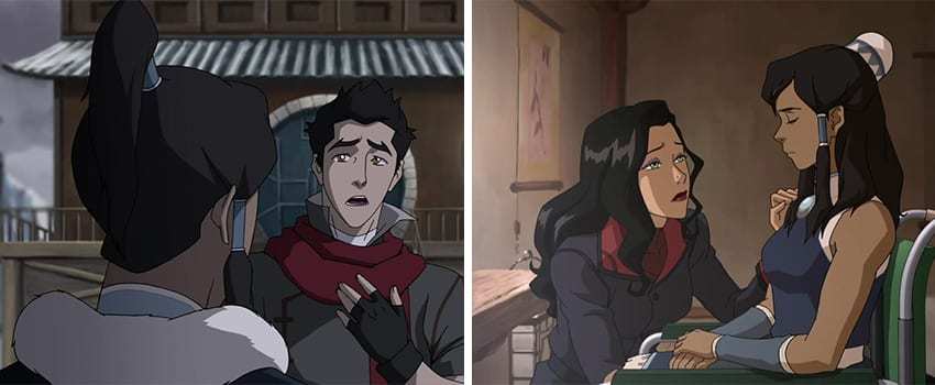 mako vs asami hand placement during lowest points in korra's life | Scrolller