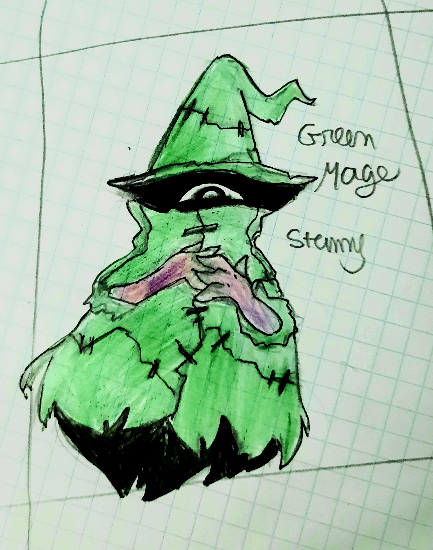 Man, Green Mage is cool. Here's a lil sketch of them | Scrolller