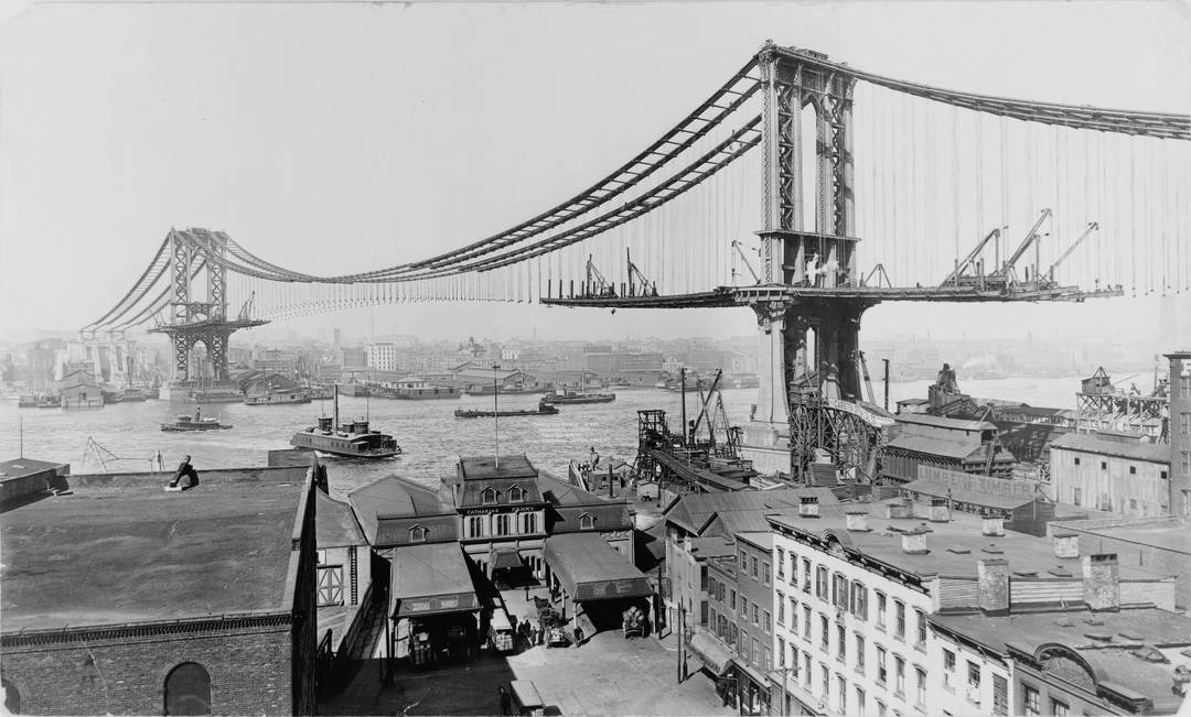 Manhattan Bridge under Construction on March 23, 1909. | Scrolller
