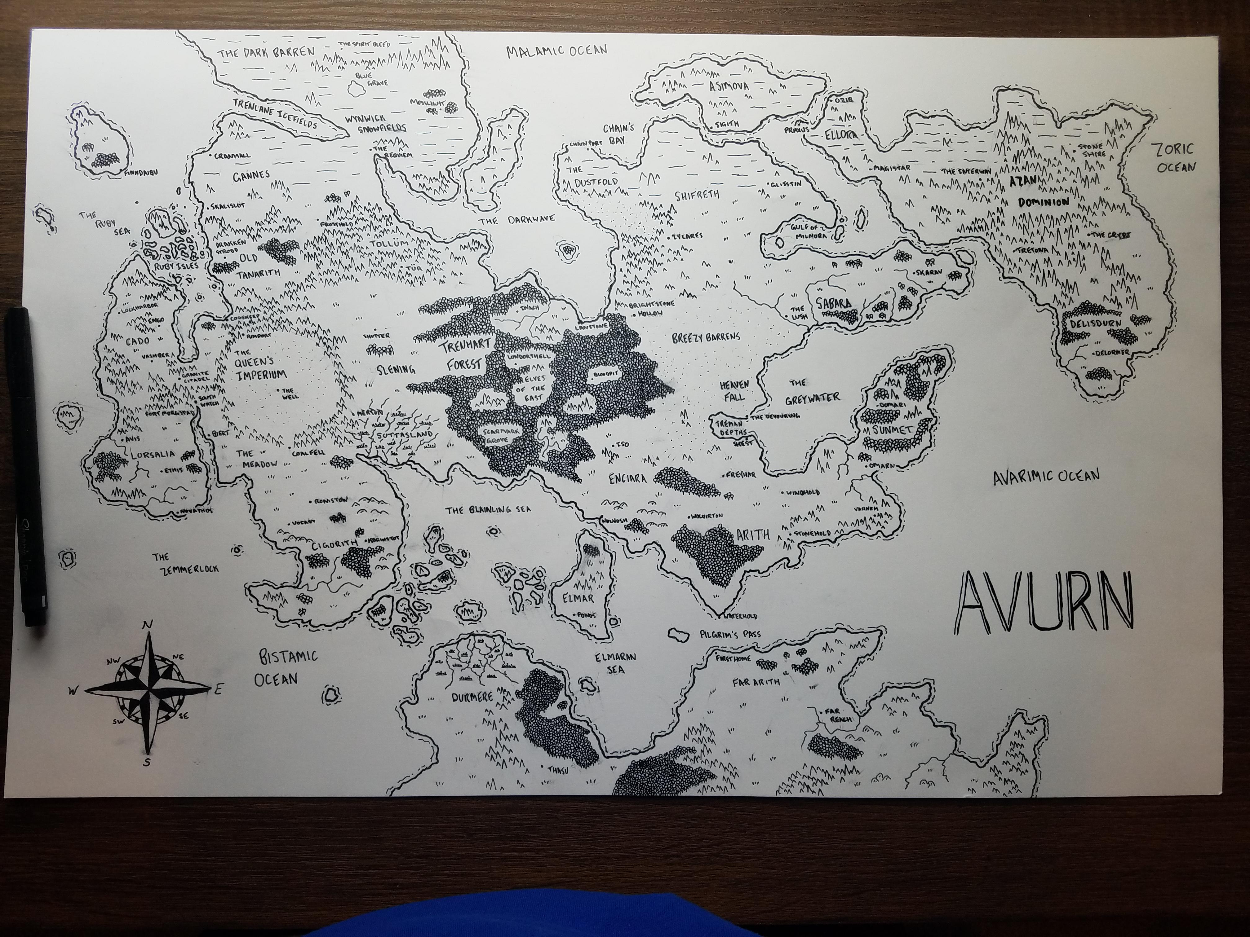 Map for a homebrew DnD world I've been creating [Region Map] | Scrolller