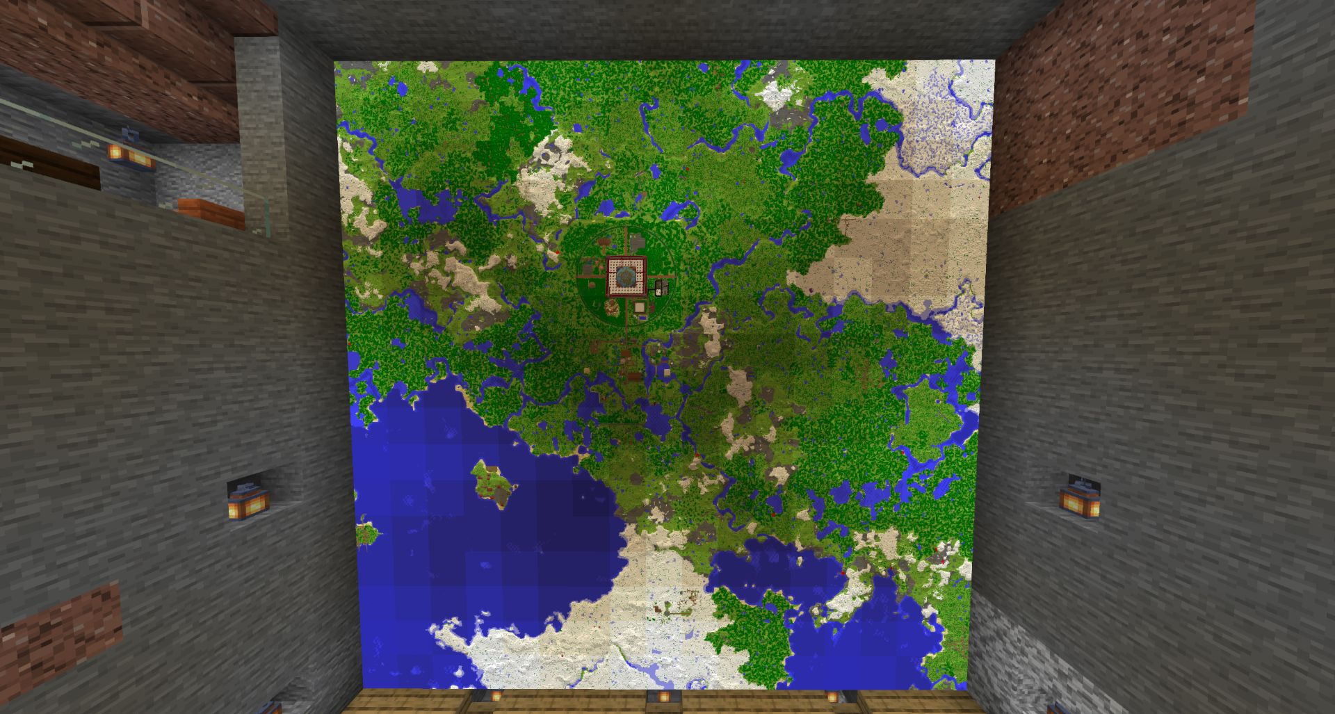 Map I made on our minecraft server. It's 17x17. Took 2 weeks RL time. Quite proud of it, what do ...