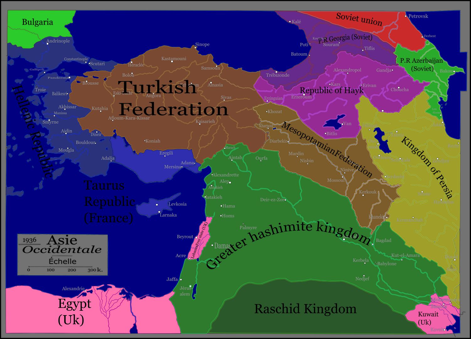 Map of the middle-east 1936 | Scrolller