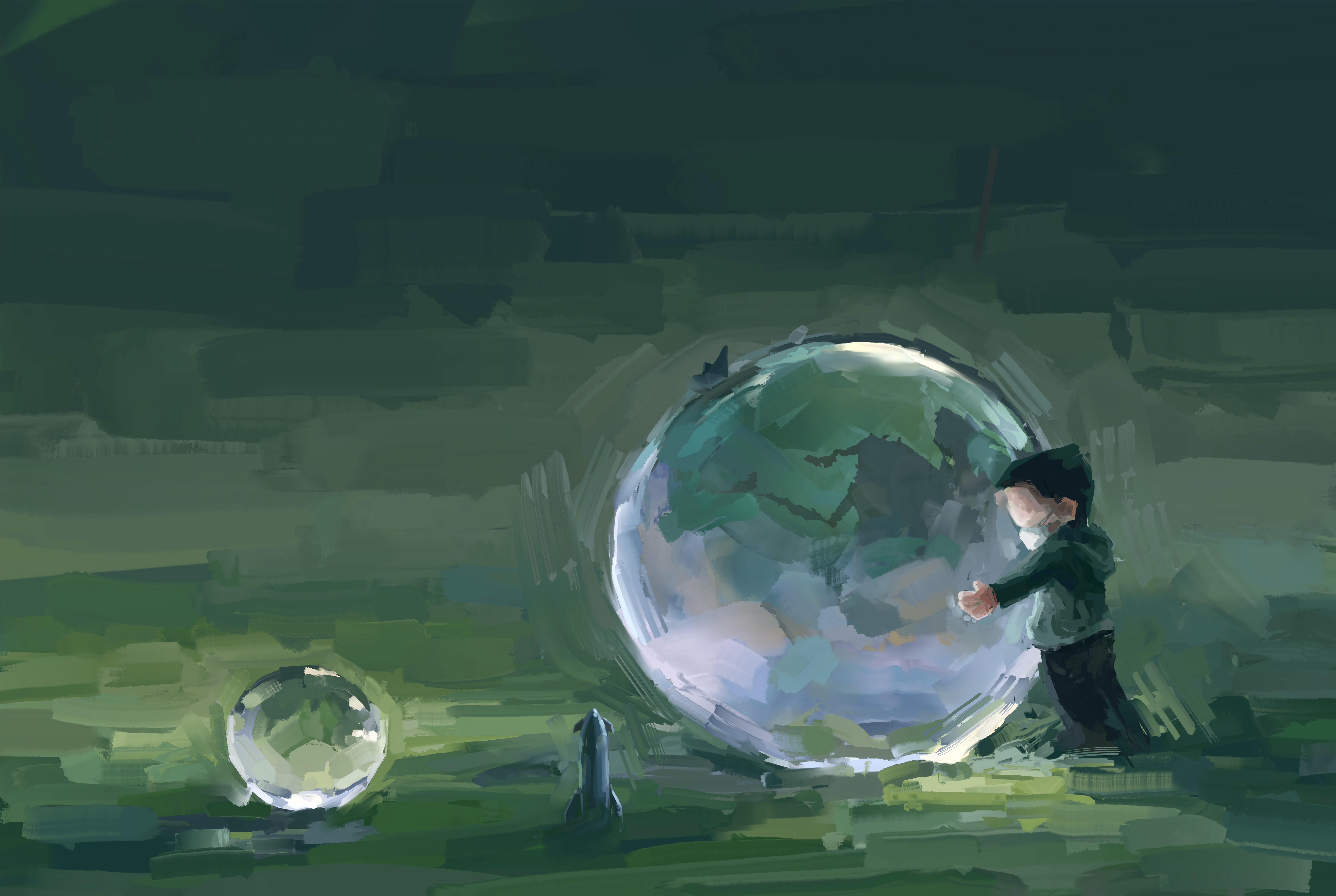 Marble Planet - loose brush strokes | Scrolller