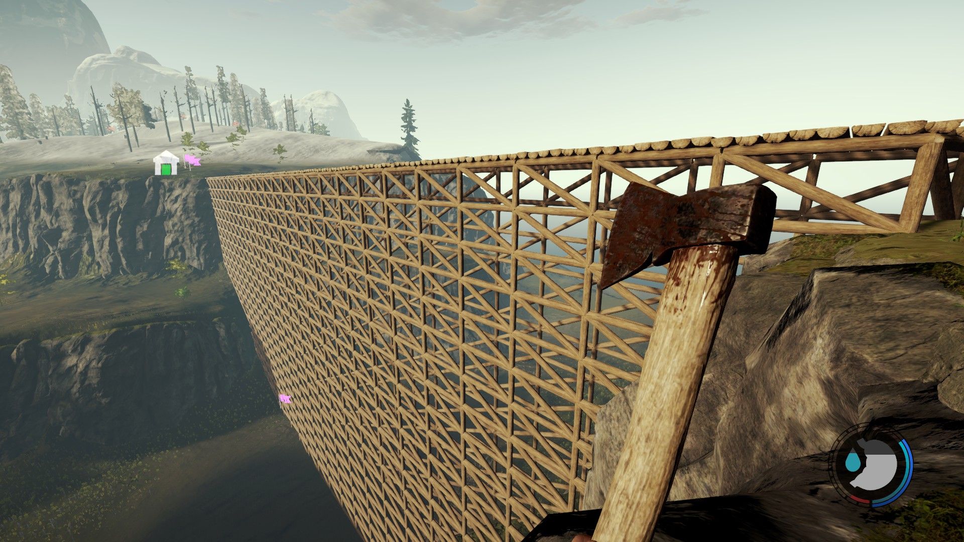me and the boys made a huge bridge, 8 hours and 1,437 logs in total | Scrolller