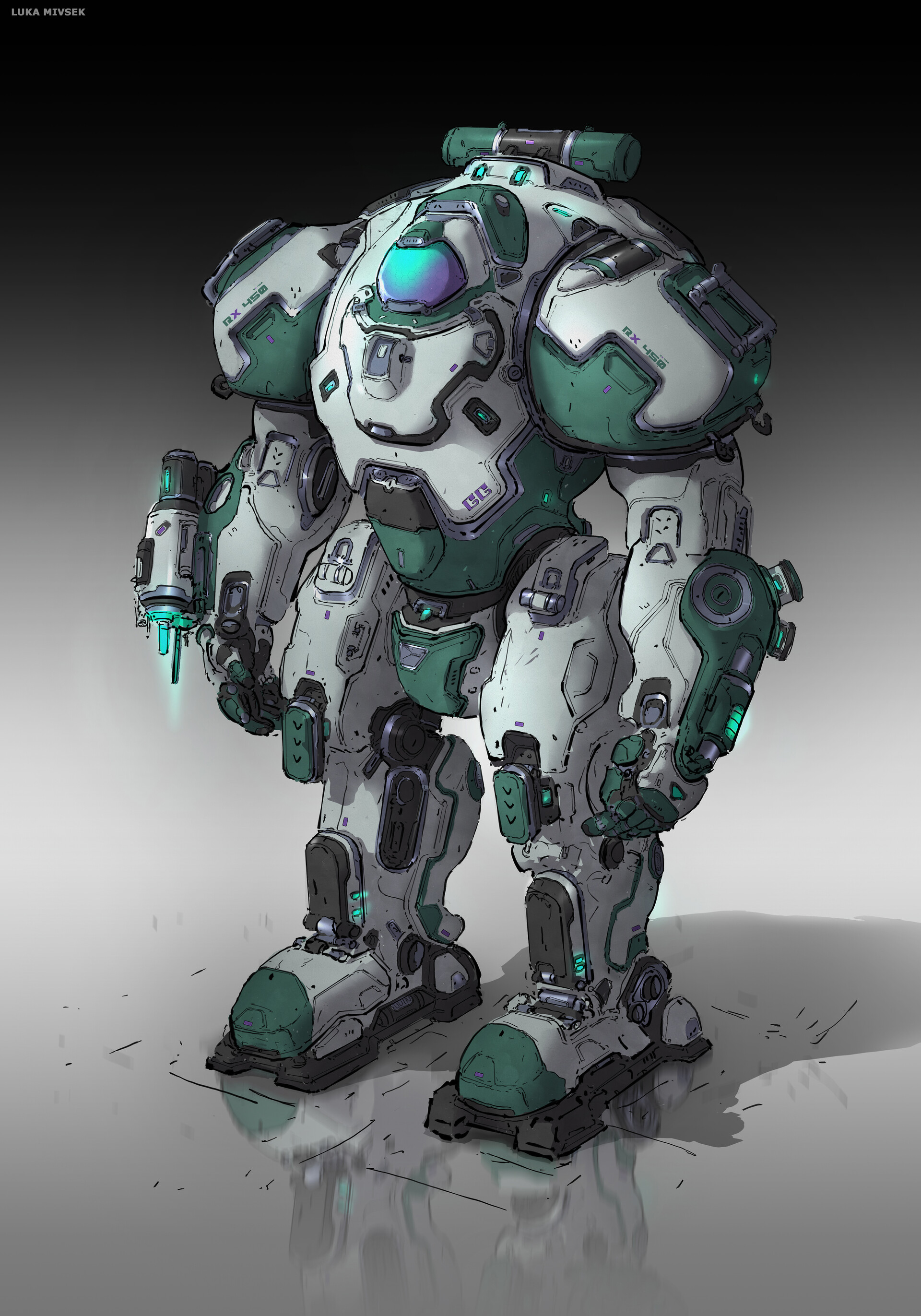 Mecha Space Suit Design by Luka Mivsek | Scrolller