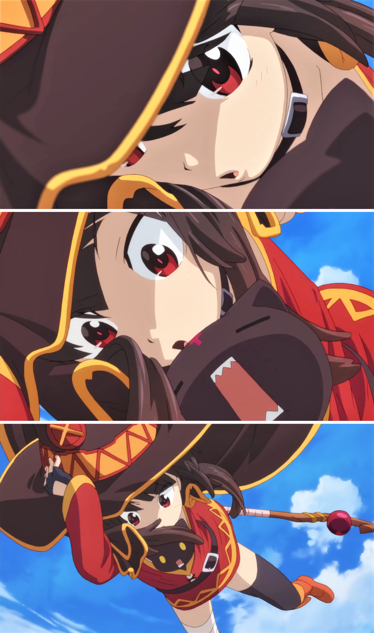 Megumin falling with Chomusuke | Scrolller