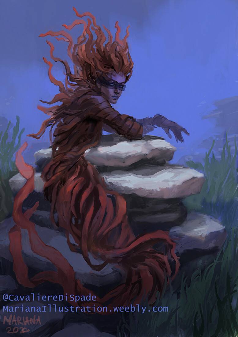 Mermay I : Red Algae Mermaid by Mariana G | Scrolller