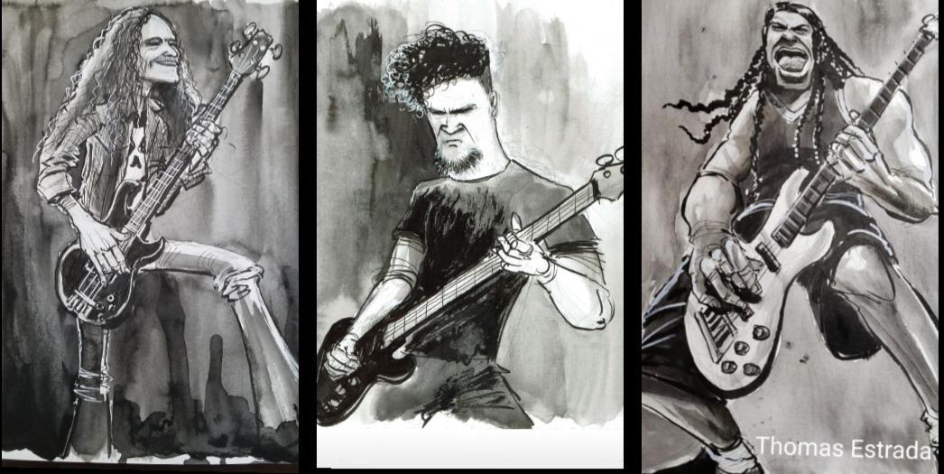 Metallica bass - hand drawn ink | Scrolller