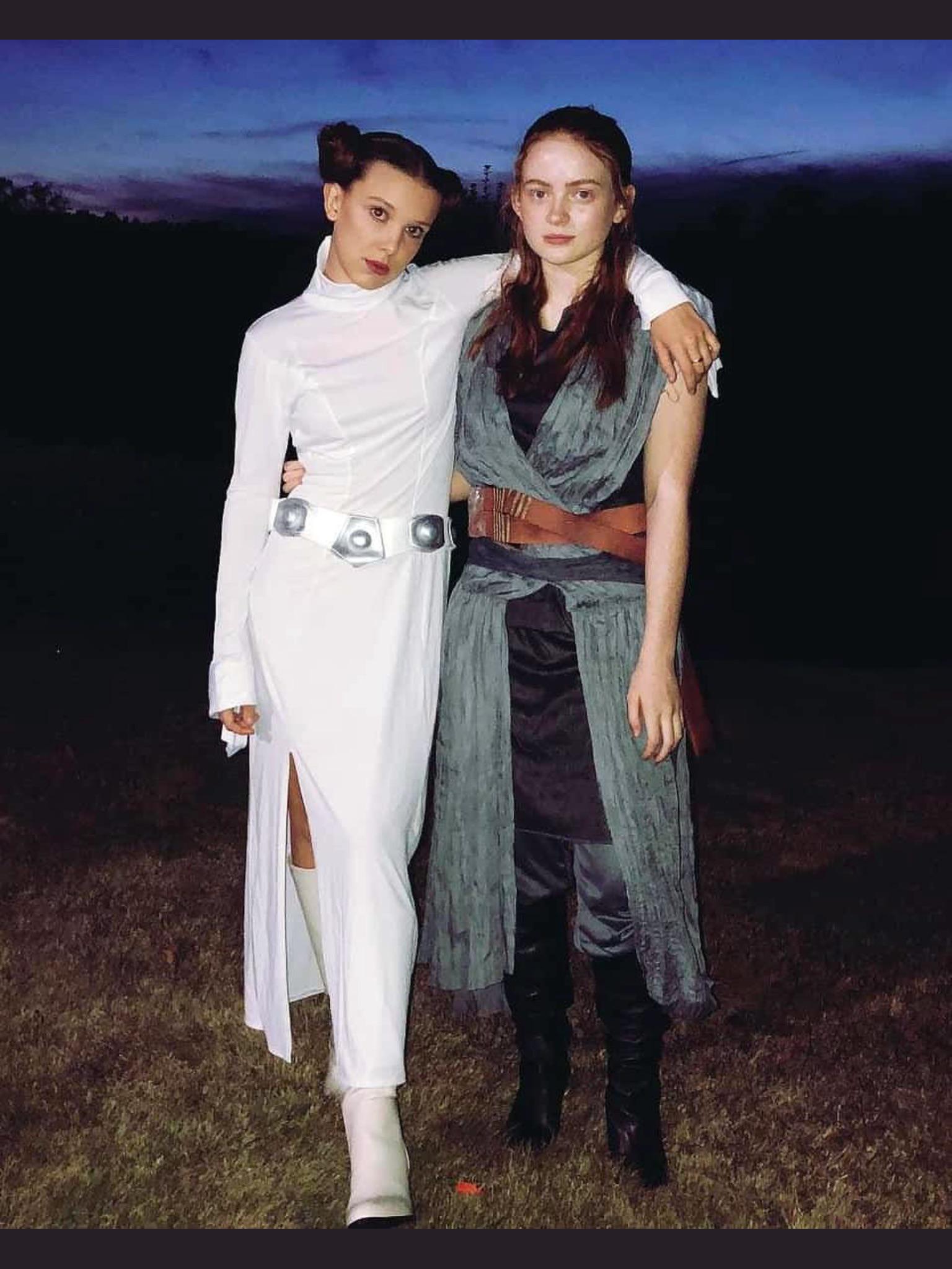 Millie Bobby Brown and Sadie Sink as Princess Leia and Rey | Scrolller