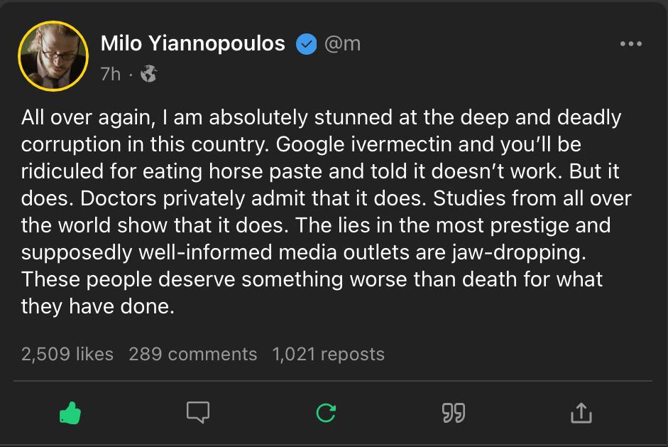 Milo on the vile and coordinated smear campaign | Scrolller