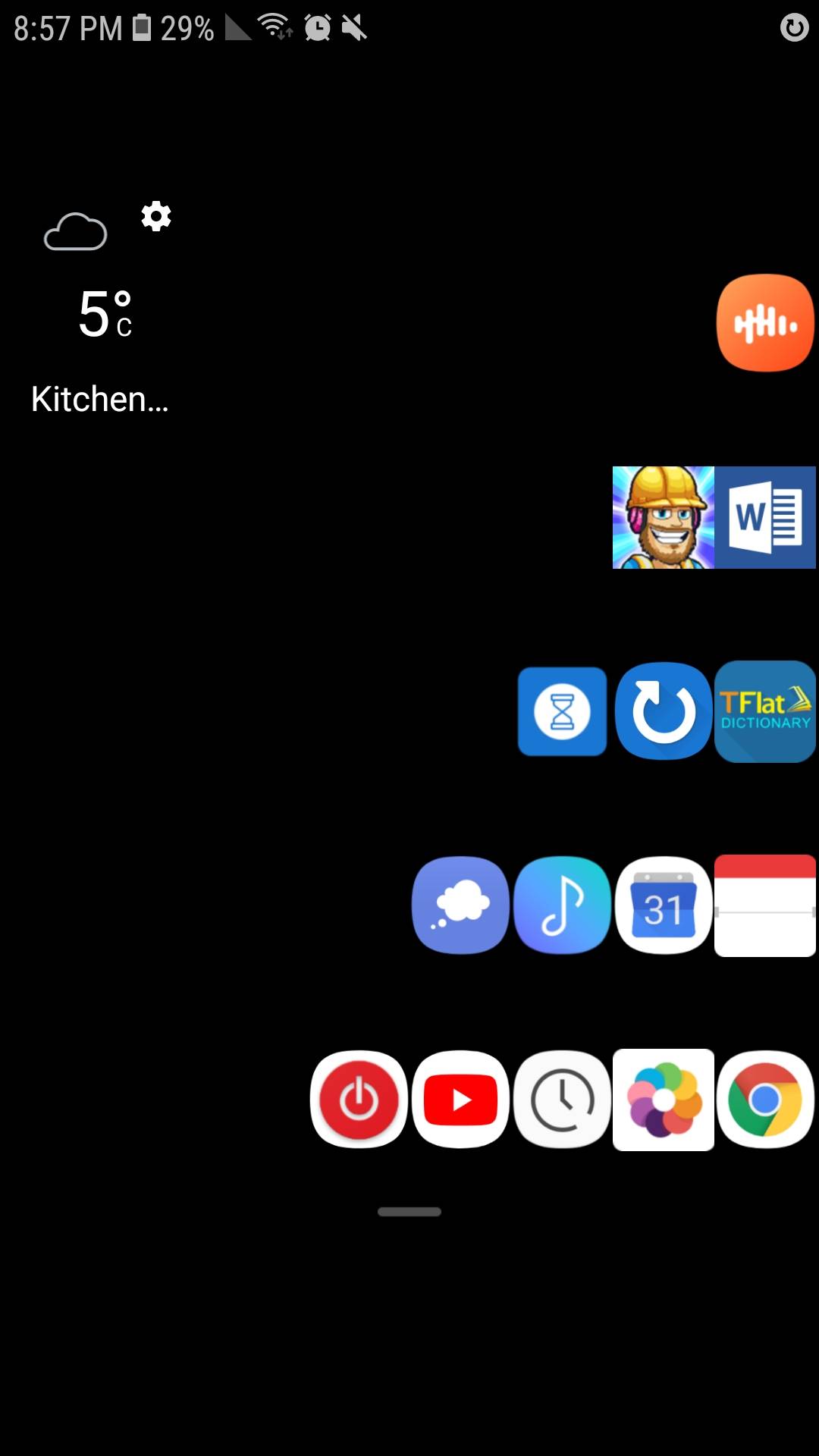 Minimalist homescreen. I use Microsoft launcher on a Samsung and the background is for ...