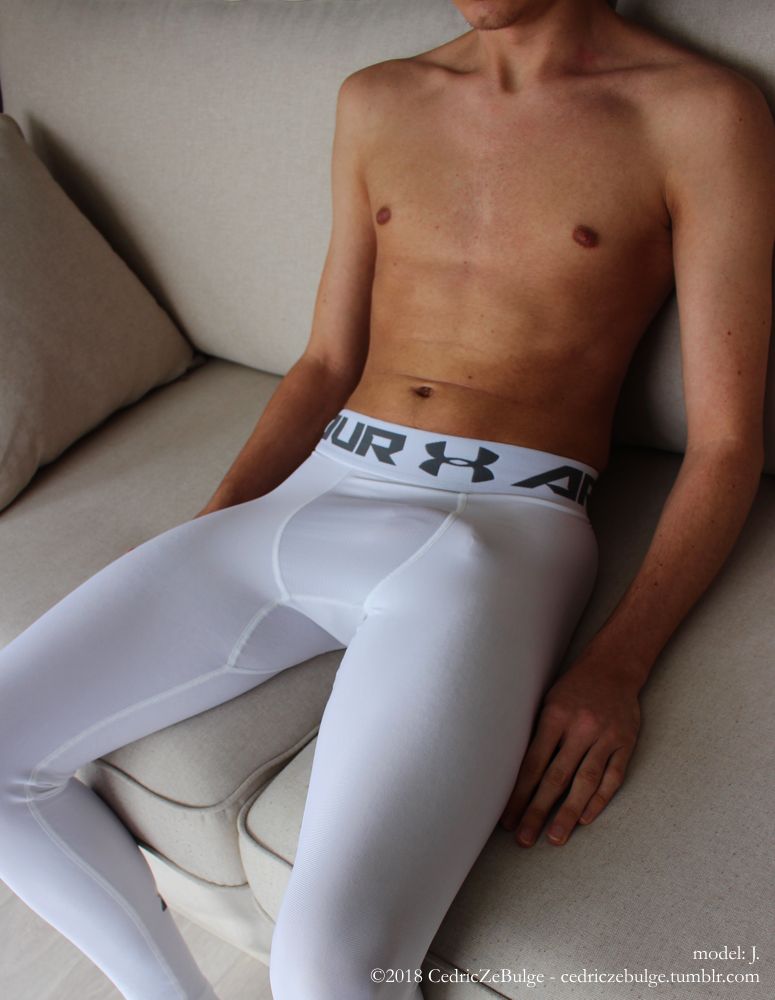 Model boy J. in Under Armour compression tights | Scrolller