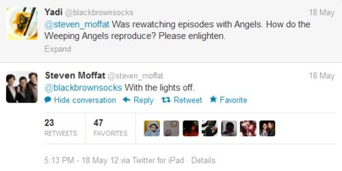 Moffat explains the mating habits of the weeping angels | Scrolller
