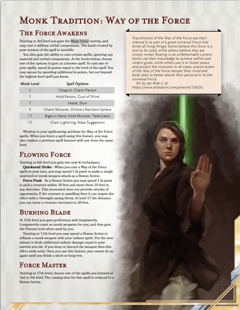 Monk Tradition: Way of the Force | Scrolller