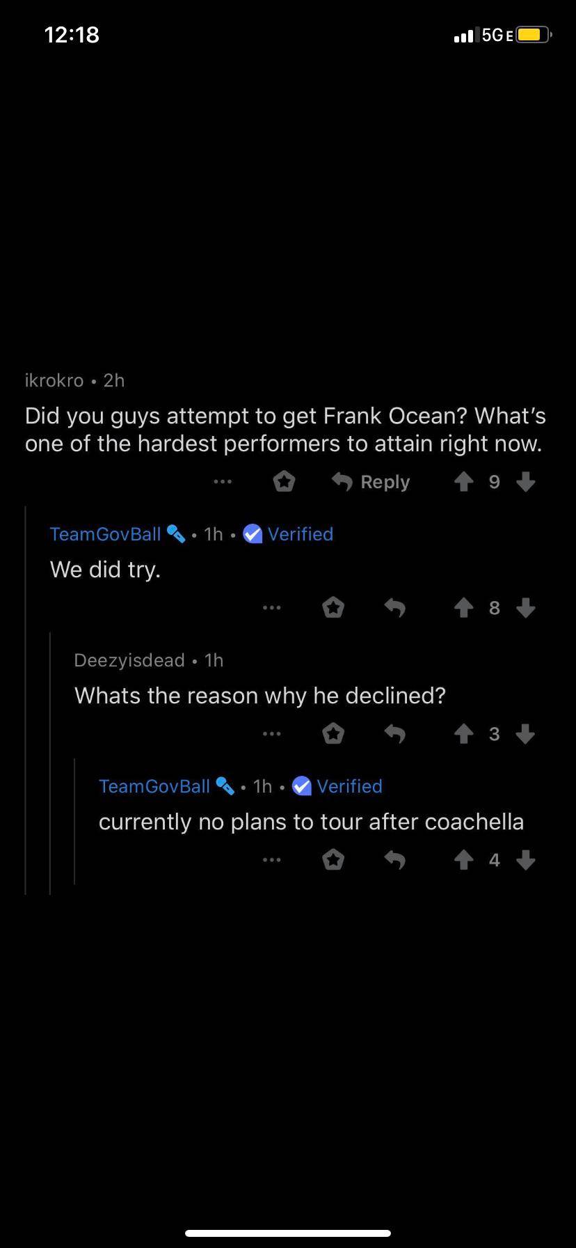 More evidence Frank is our exclusive Headliner this year | Scrolller