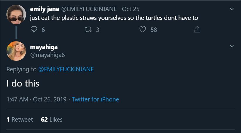 more evidence that Maya is female erobb by chewing on plastic straws. | Scrolller