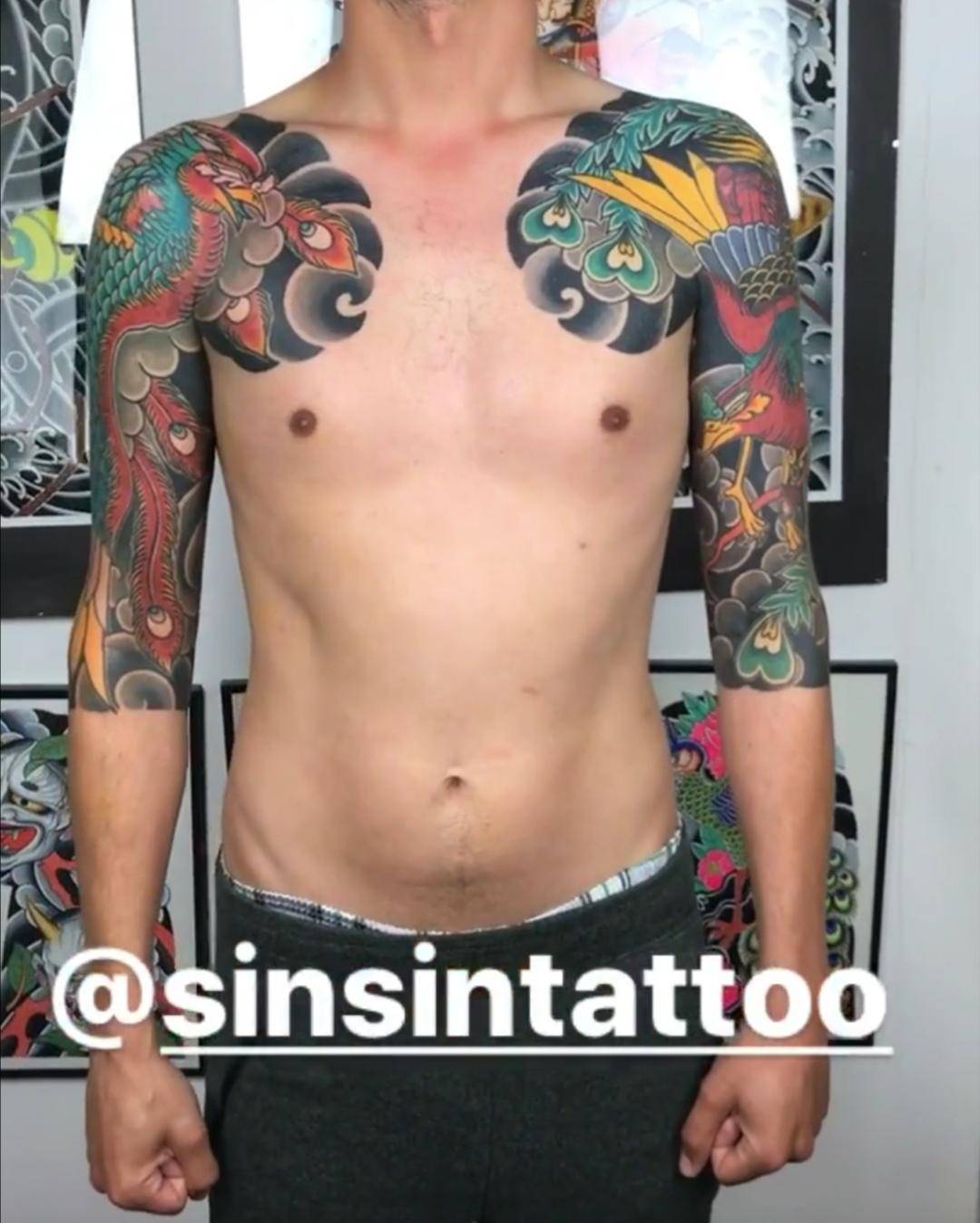 More progress on my right sleeve. Fifth session done by Yushi Horikichi at SinSin Tattoo in ...