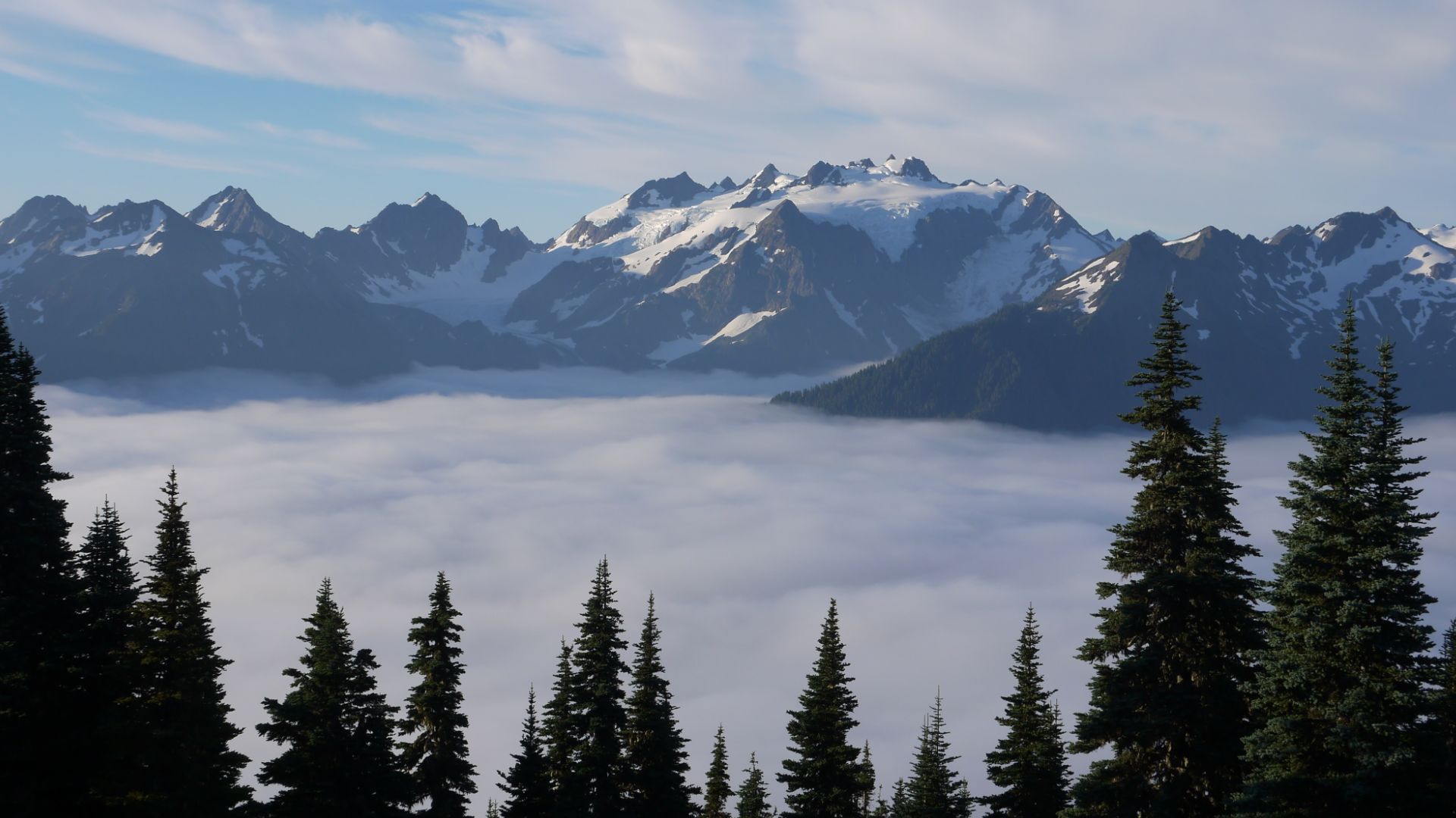 Mt. Olympus. Olympics National Park. With Fog Filling the Hoh River Valley. | Scrolller