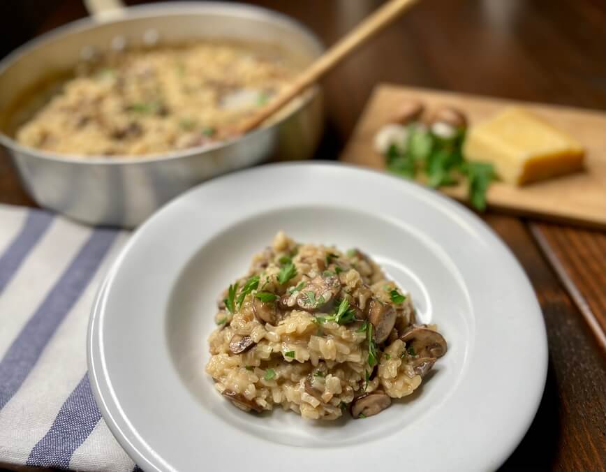 Mushroom Risotto with Parmigiano Reggiano and Fresh Italian Parsley | Scrolller