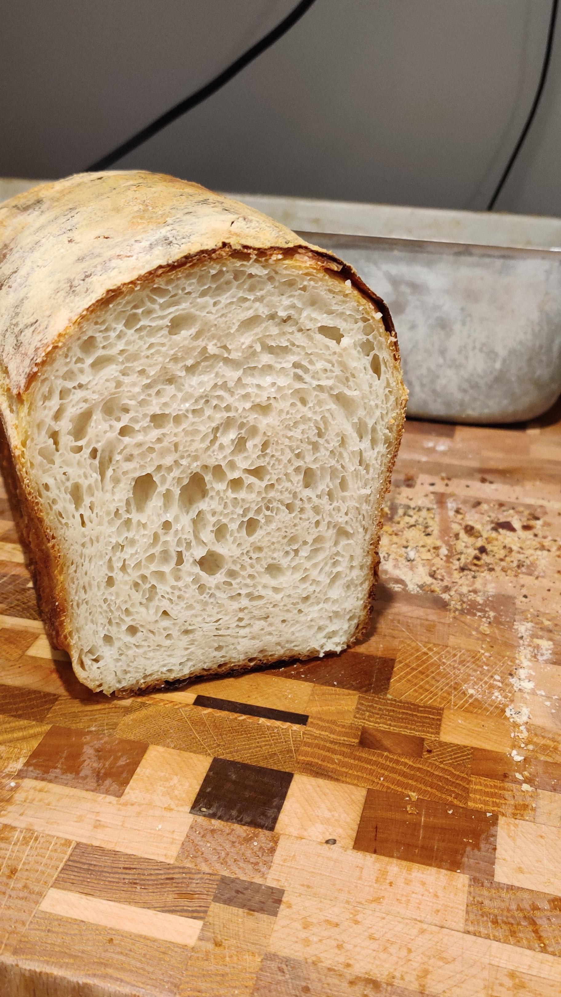 My 4lb pullman loaf. 91% hydration | Scrolller