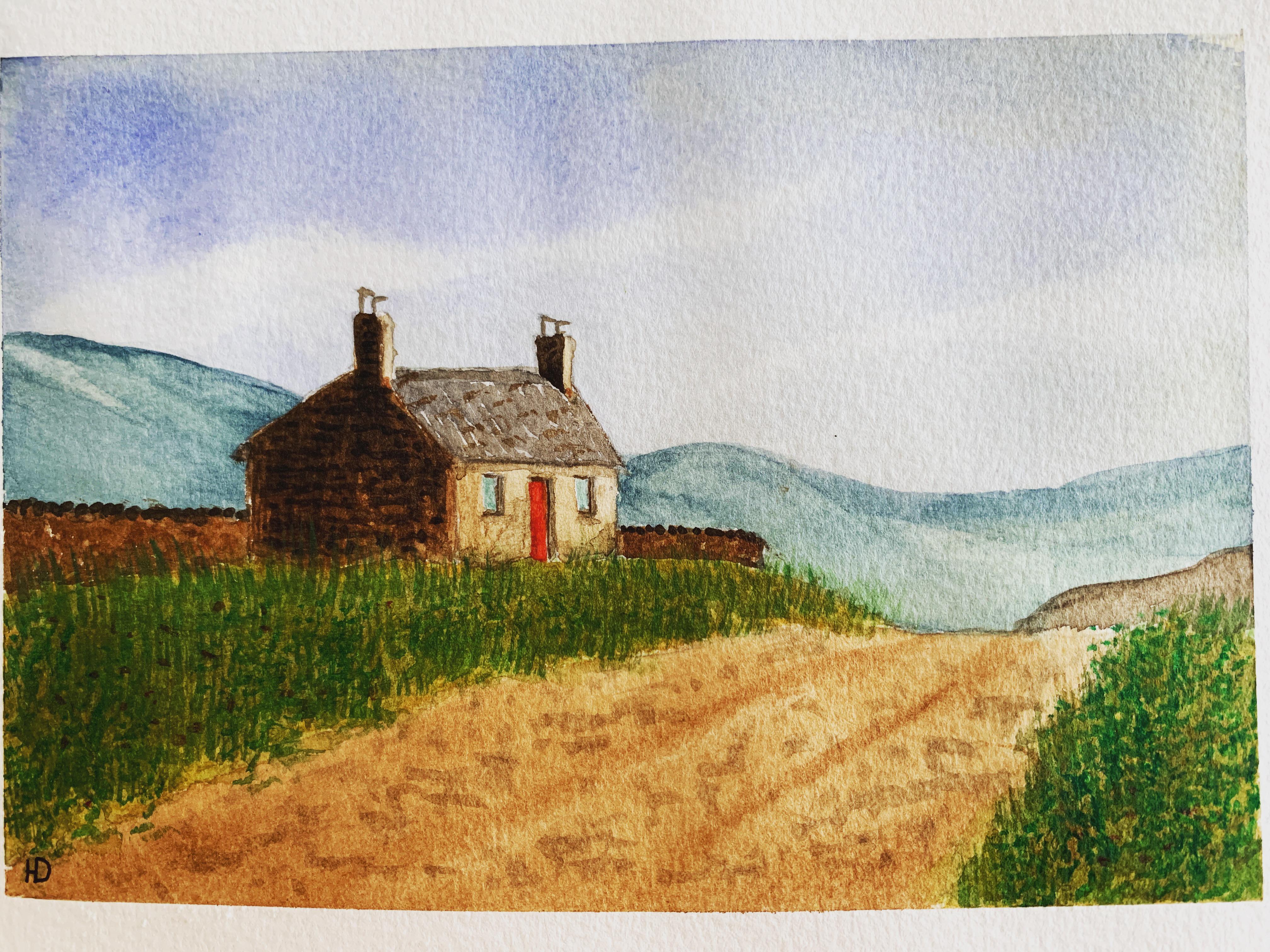 My 5th try at watercolour painting. Think I need lessons. Still looks kindergarten-esque ...