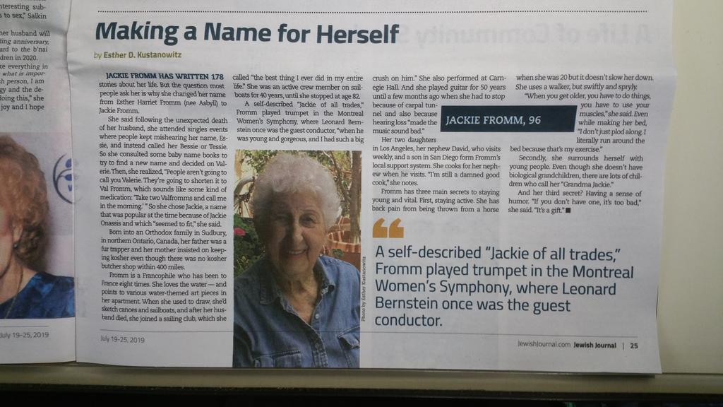 My 96 Year Old Mother Is Featured In Jewish Journal Scrolller