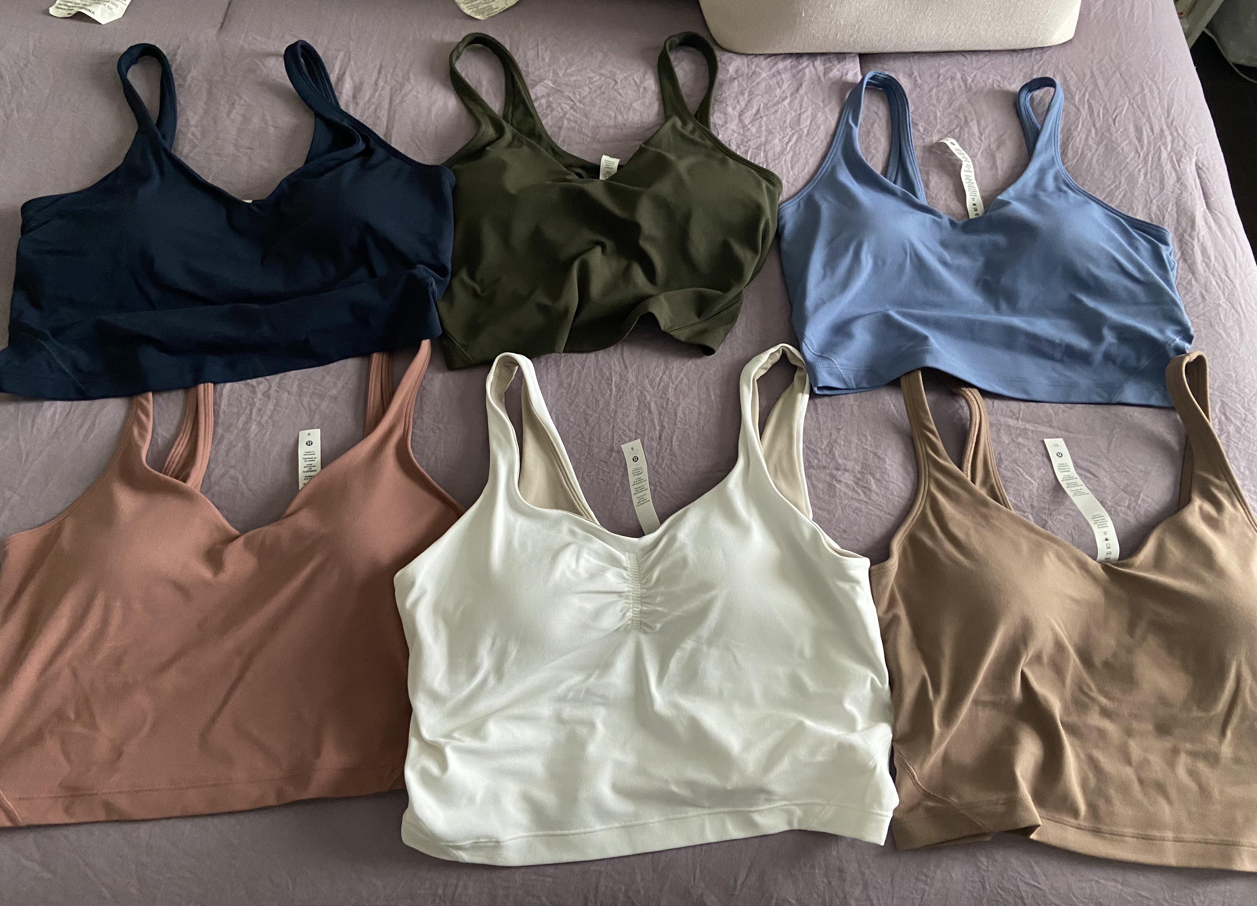 My align tank collection: true navy, dark olive, water drop, spiced chai, white and cacao. 😍I ...