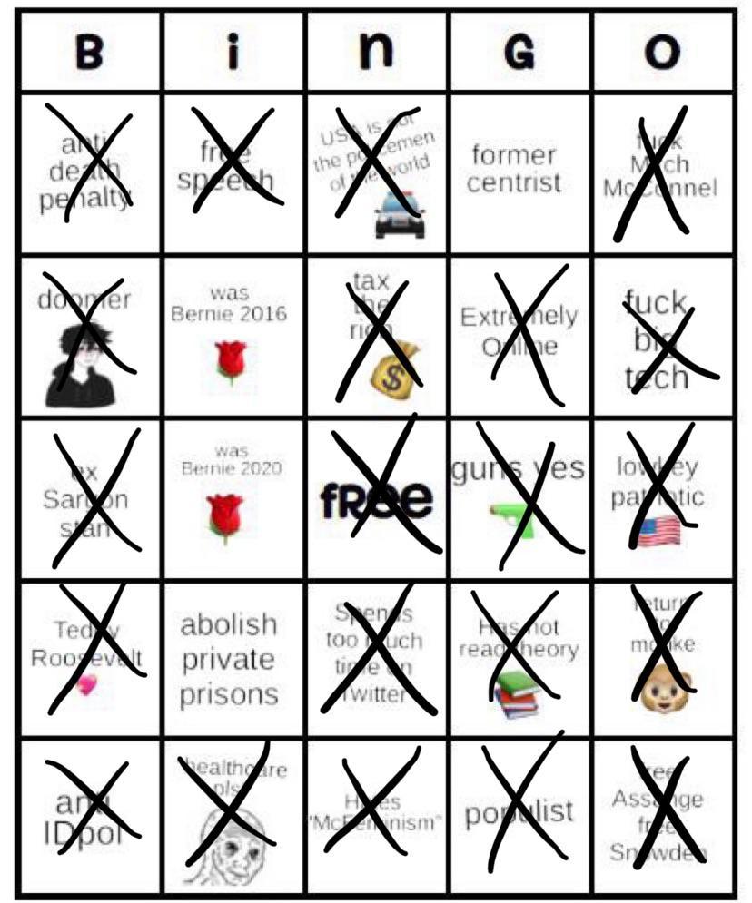 My bingo card, but replace the 🇺🇸 with a 🇨🇦 | Scrolller