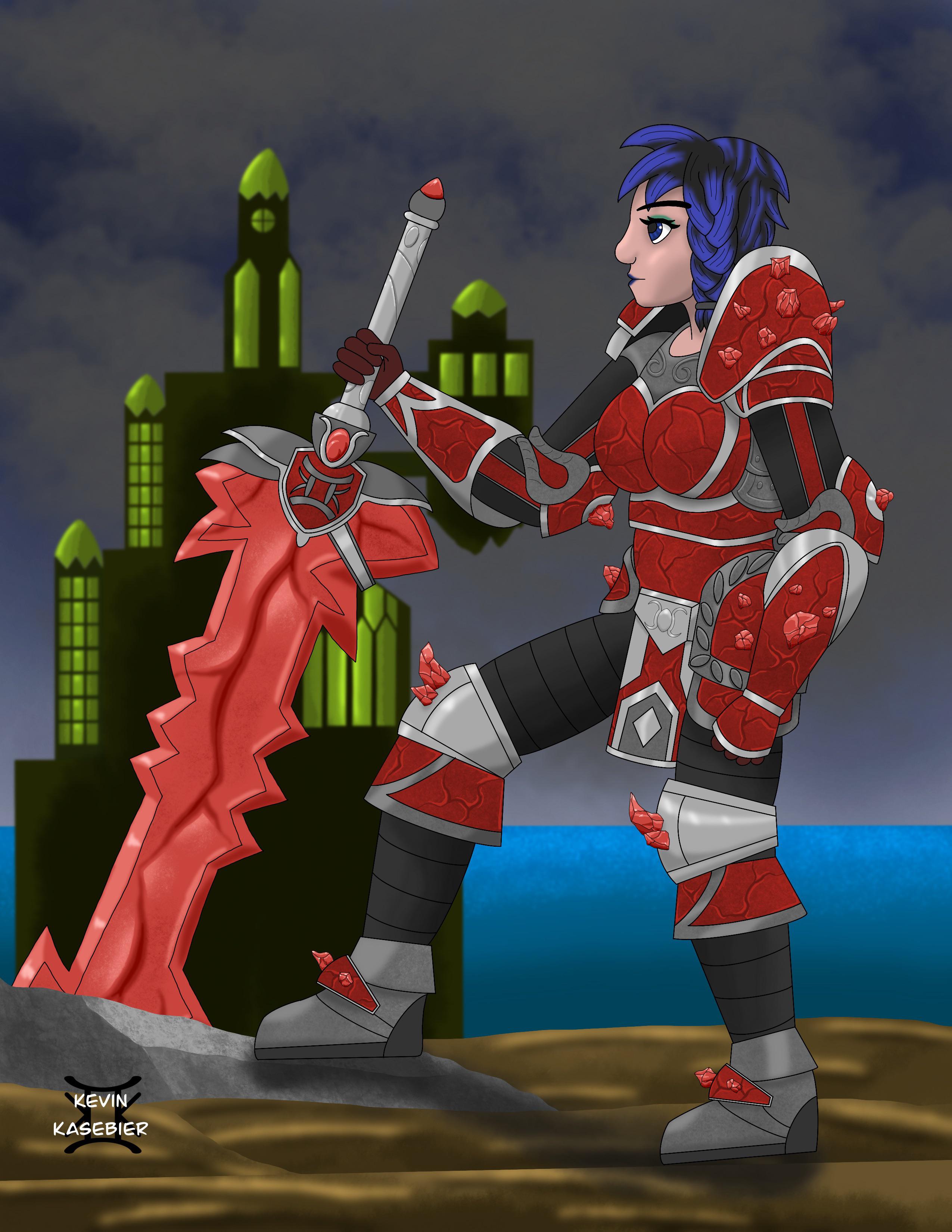 My character Lyzie, Almain Warlord. | Scrolller