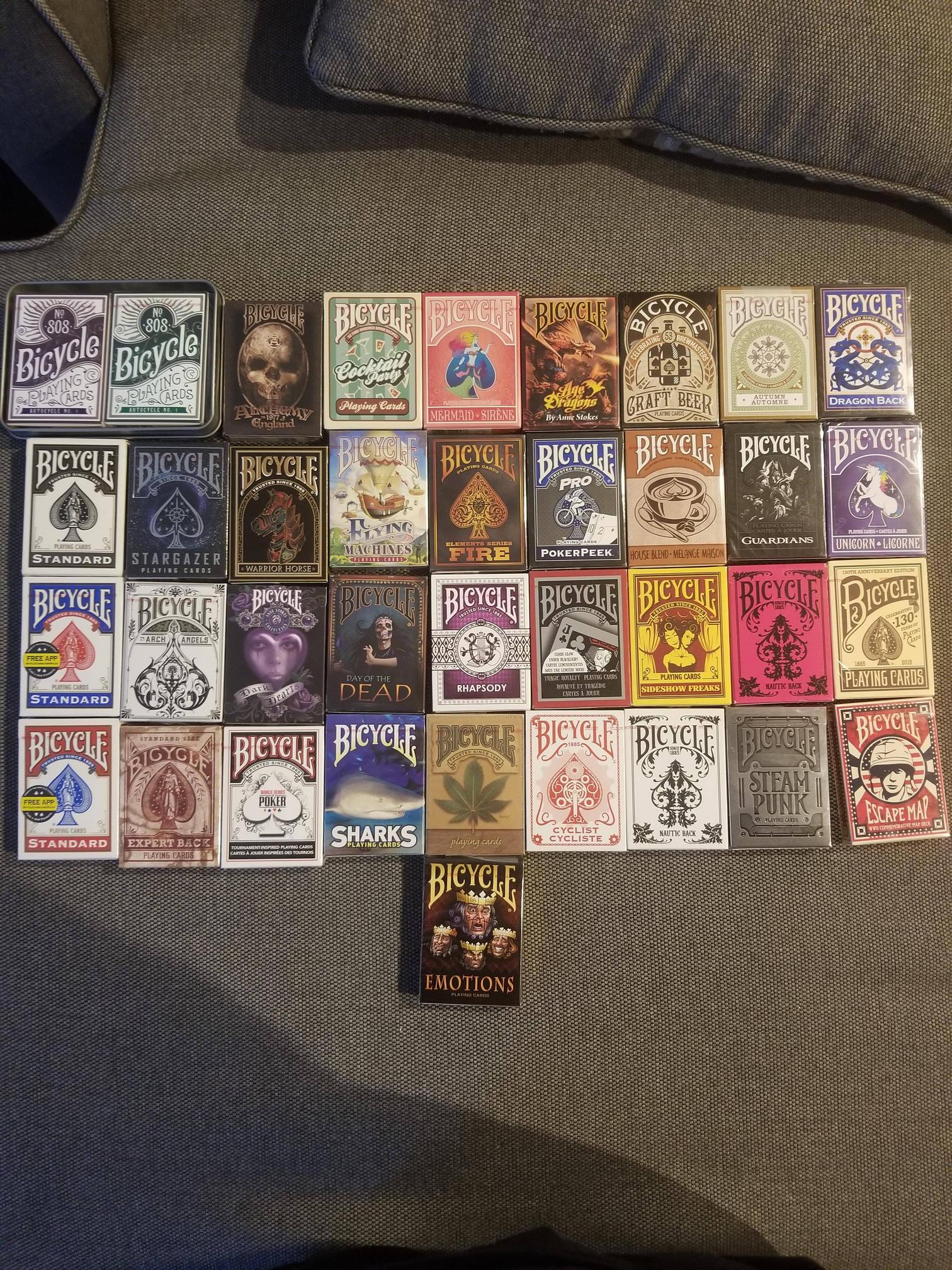 My collection of Bicycle playing cards! | Scrolller