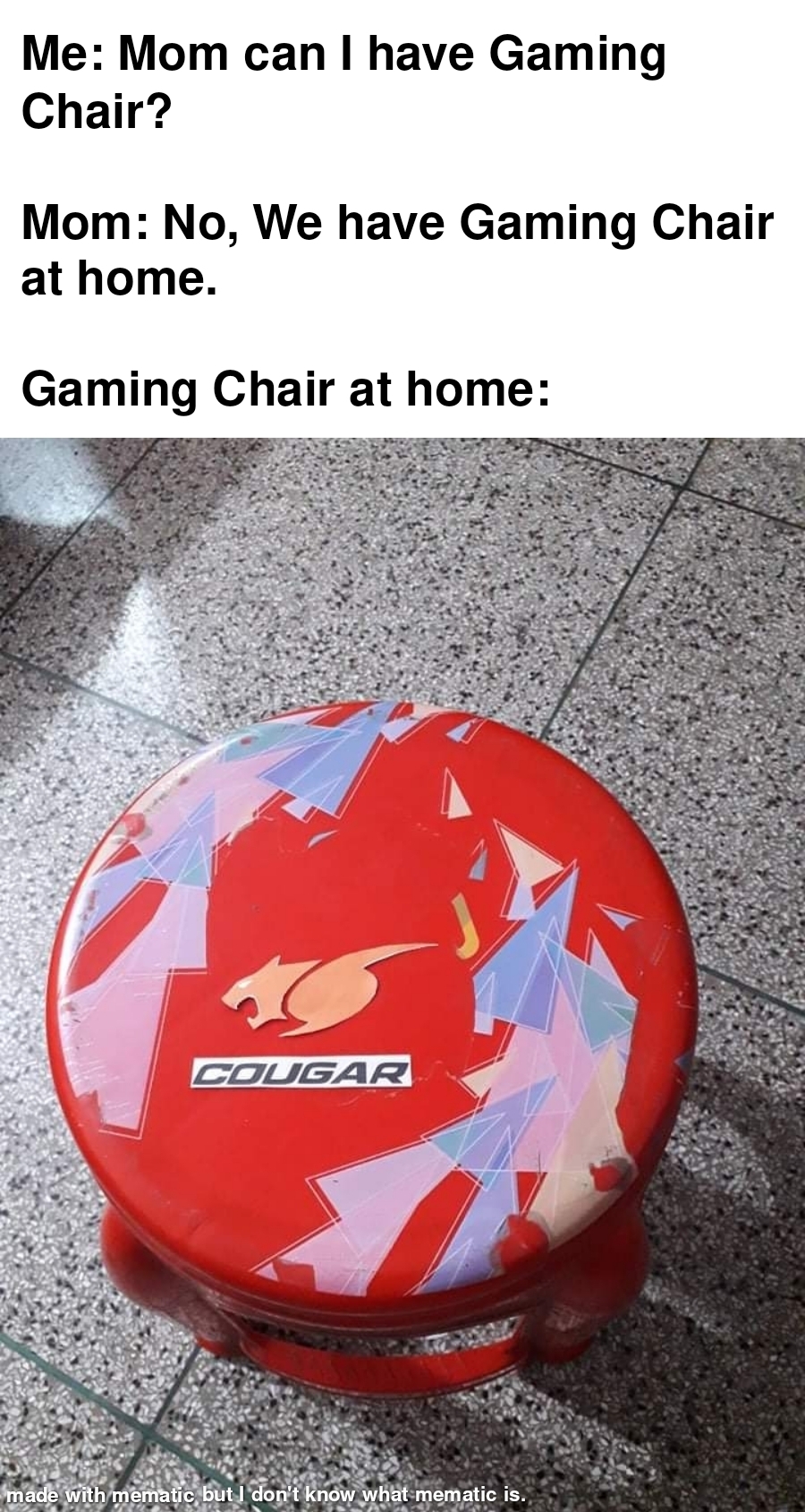 My cousin gaming chair | Scrolller