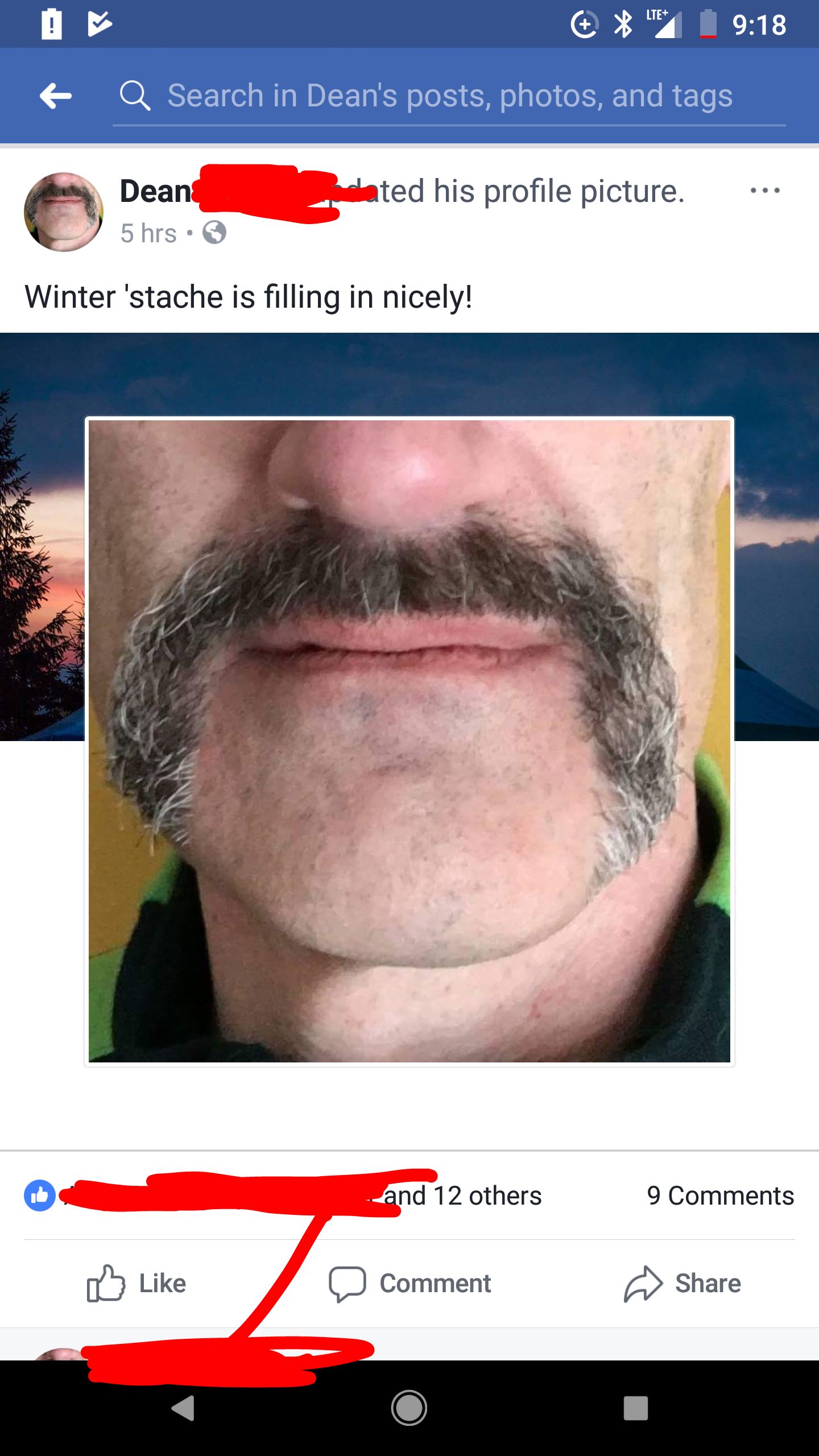 My dad's new profile picture is just his moustache | Scrolller