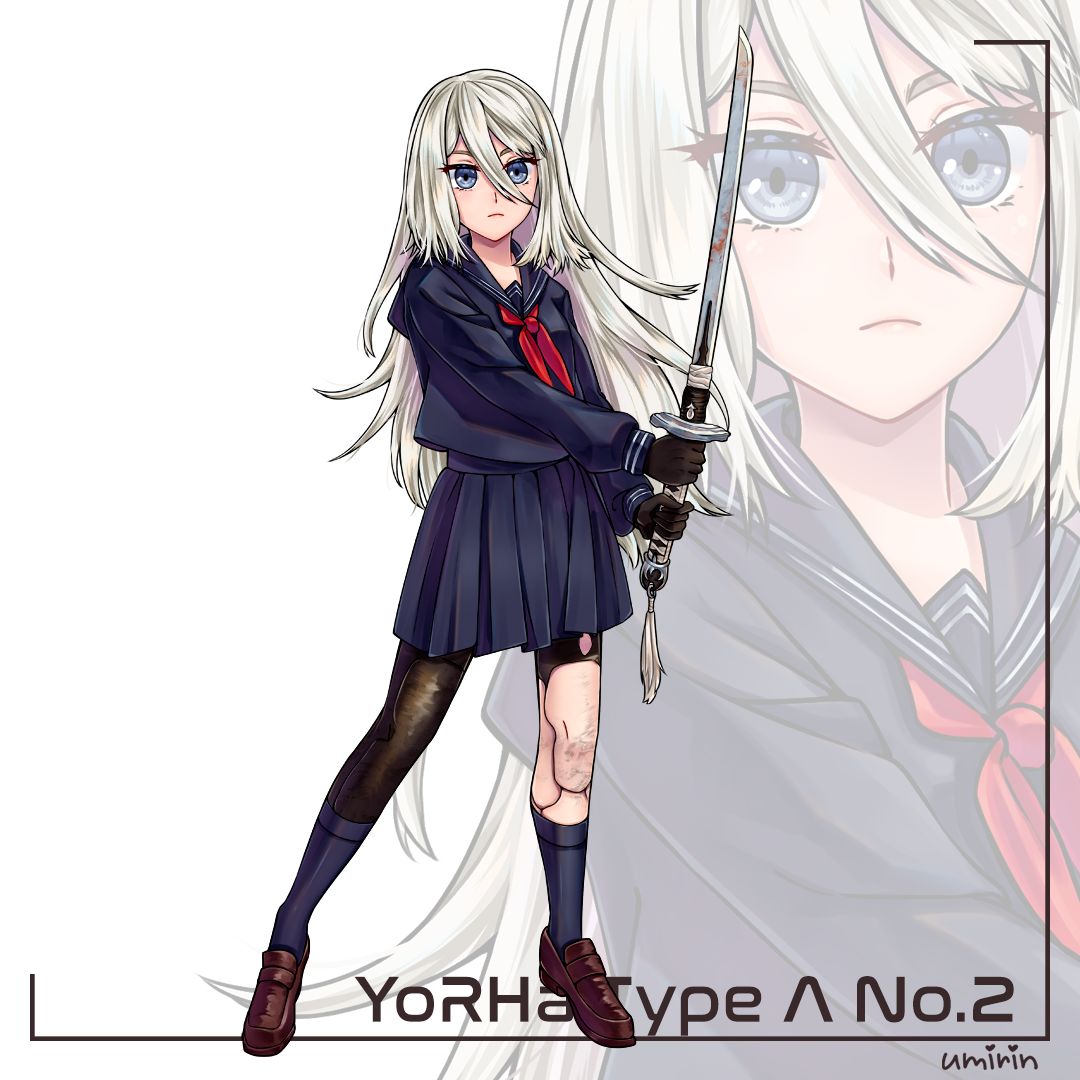 My drawing of a younger version of A2 in school uniform~ | Scrolller