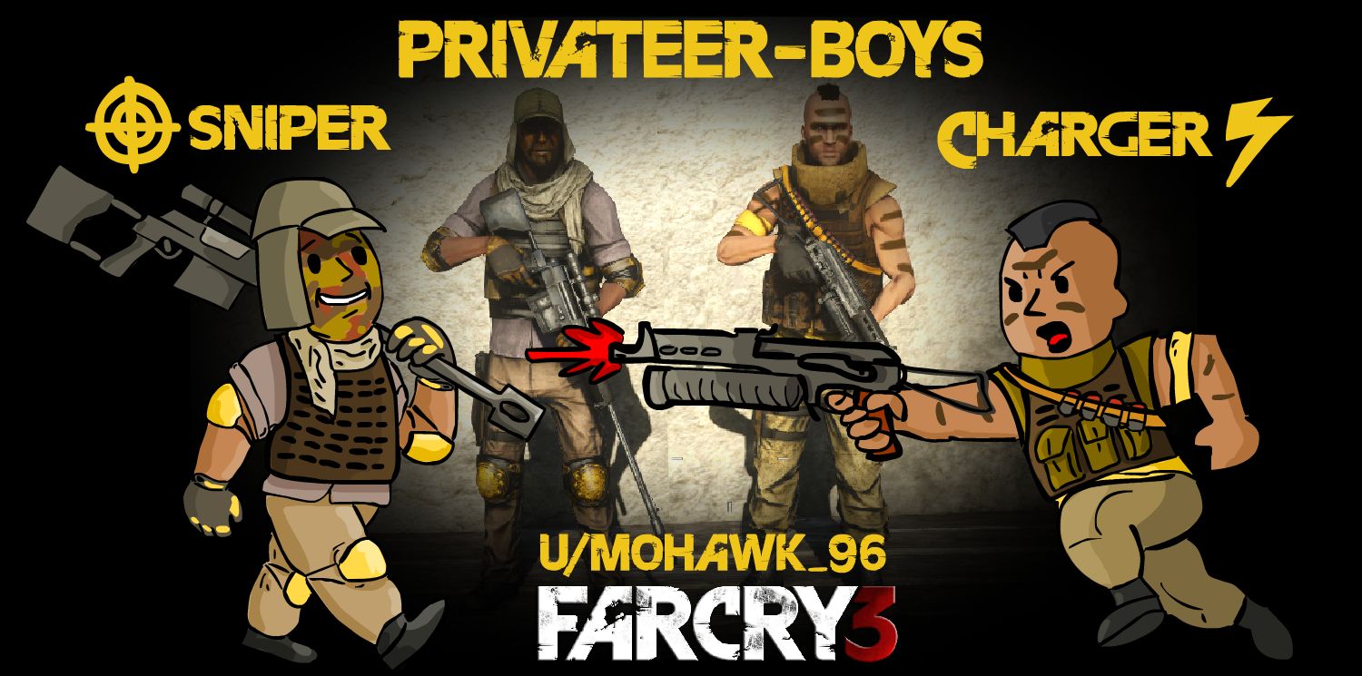 My drawing of privateers, done in "Fallout" stylistic. | Scrolller