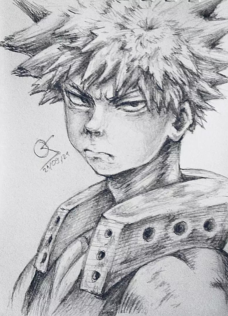 my finished Bakugou sketch | Scrolller